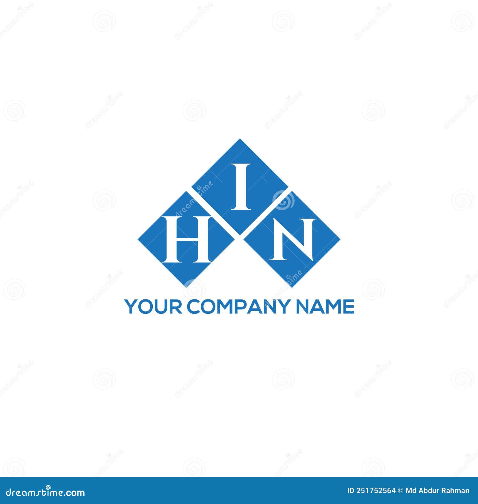 HIN Letter Logo Design On WHITE Background. HIN Creative Initials ...