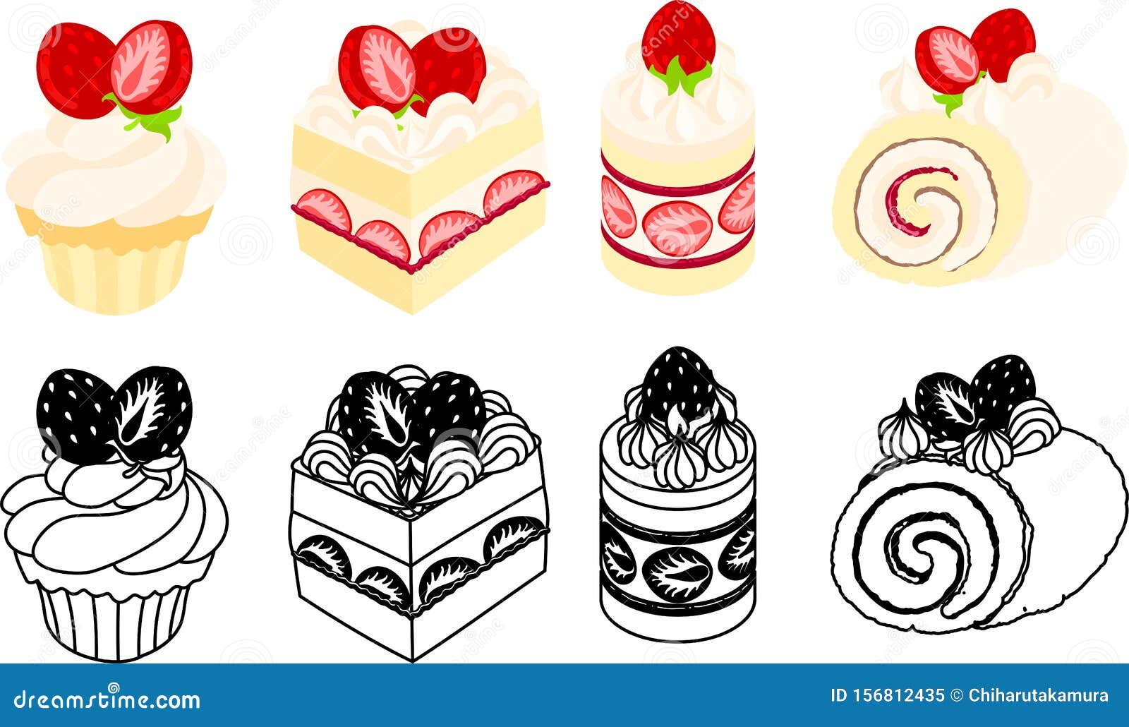 The various cakes icons stock vector. Illustration of little - 156812435