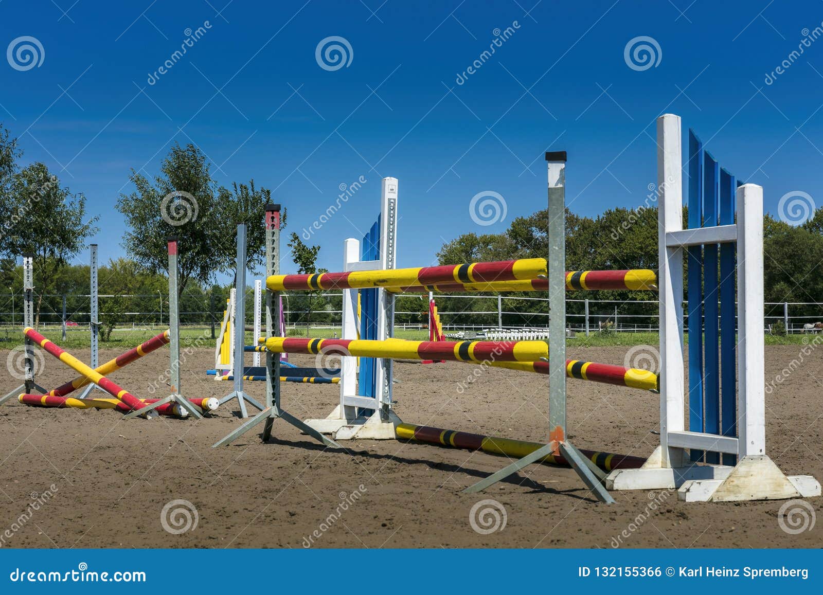Obstacle Course on a Training Field for Riders Stock Photo - Image of ...