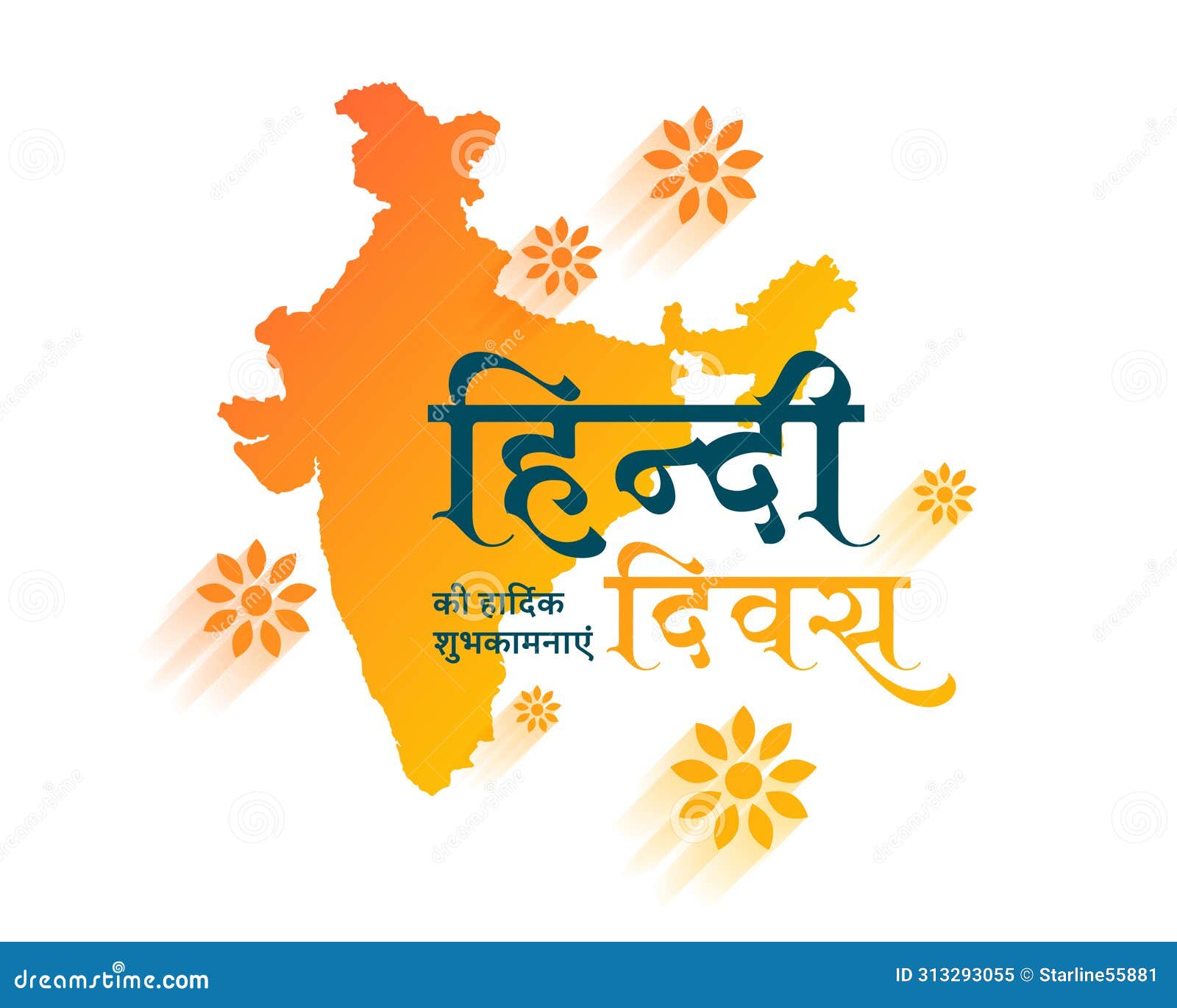 Hindi Diwas Wishes Poster In Elegant Style Design Cartoon Vector ...