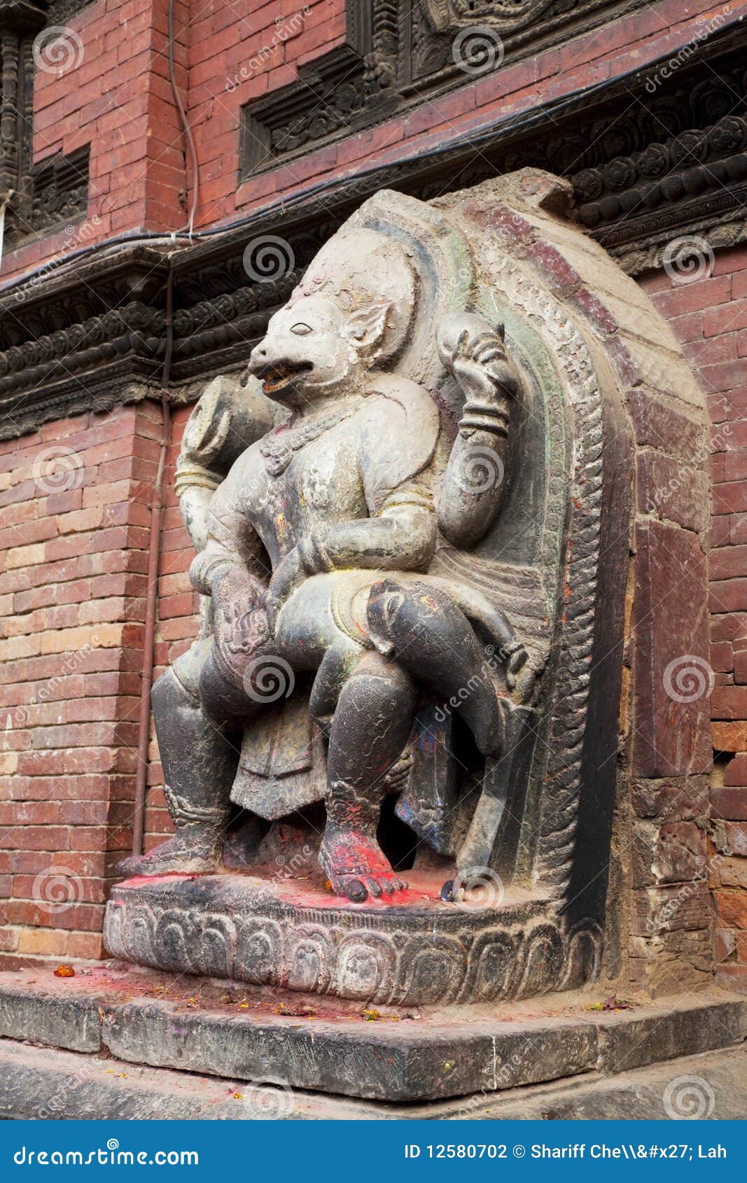Hindu Deity at Patan Durbar Square, Nepal Stock Photo - Image of ...