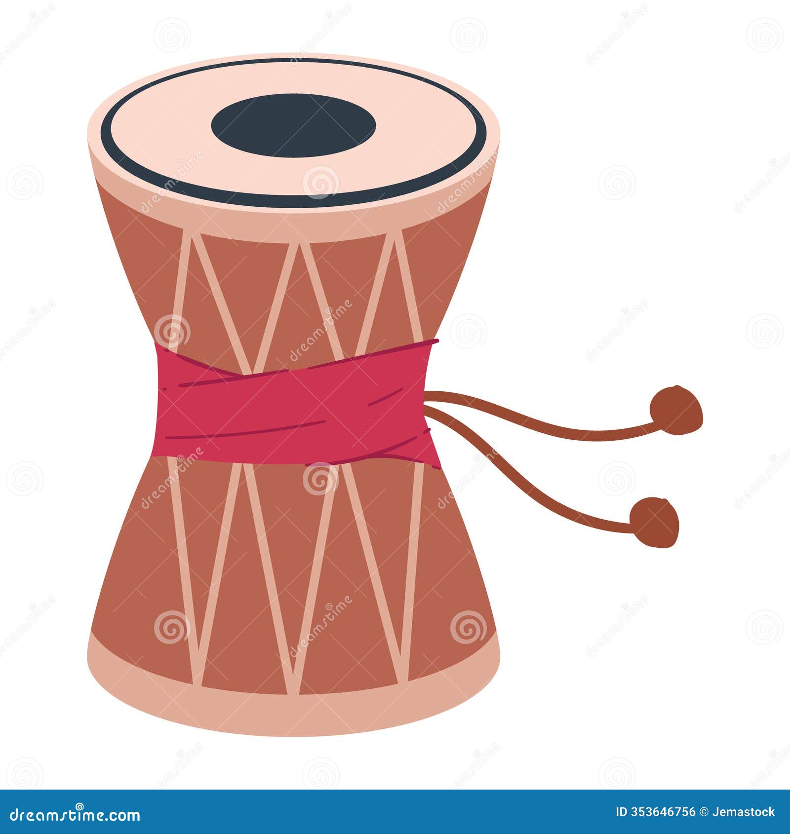 Drum Shiva Icon. Black Damaru Hourglass Shaped Of Hindu God Mahadev For ...