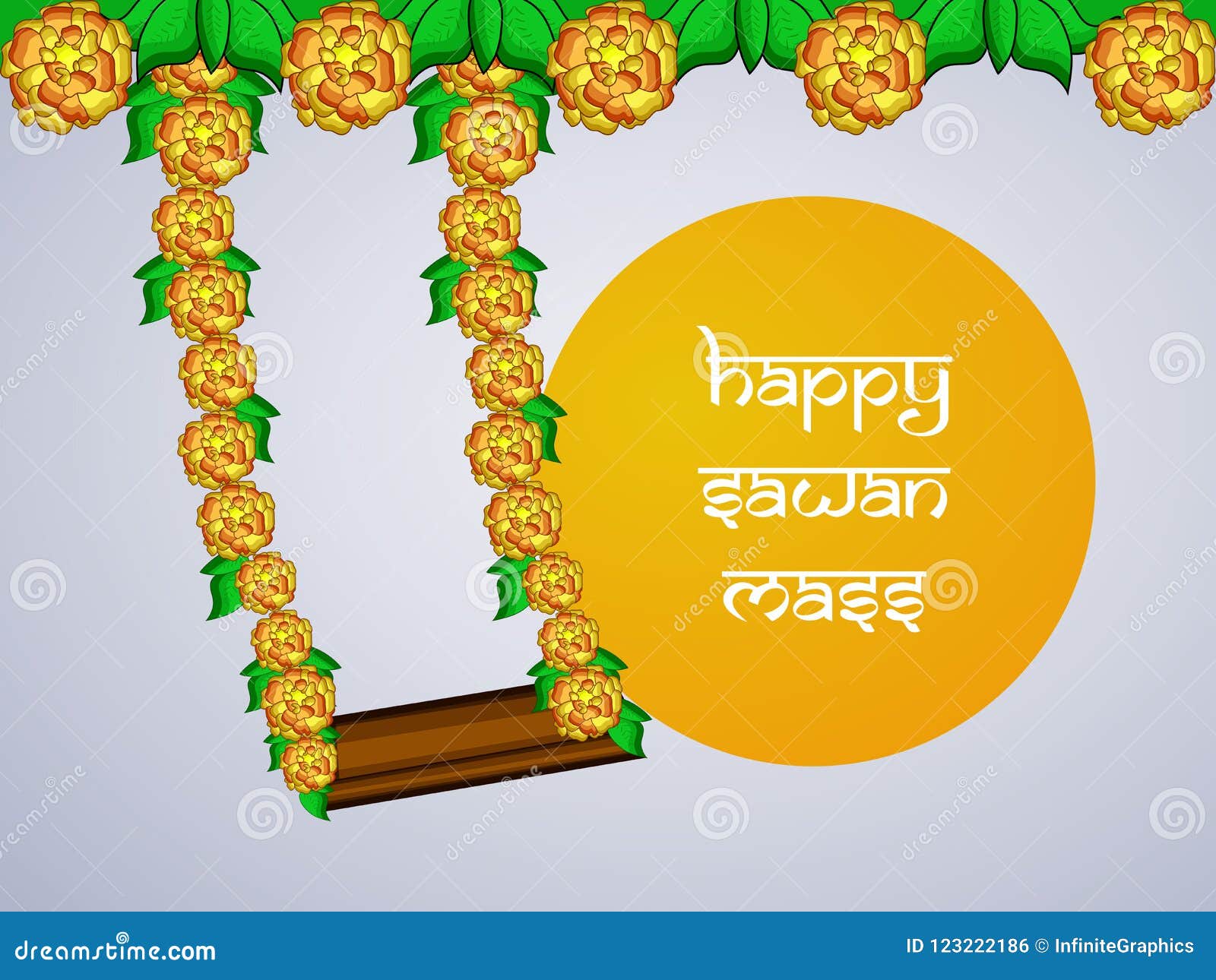 Hindu Festival Sawan Mass Background Stock Illustration - Illustration ...