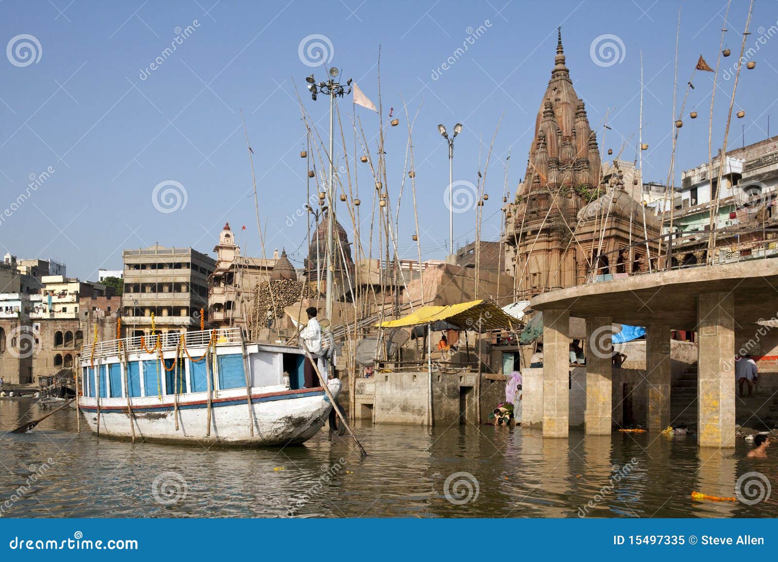 Hindu Ghats on the River Ganges - Varanasi - India Editorial Image ...