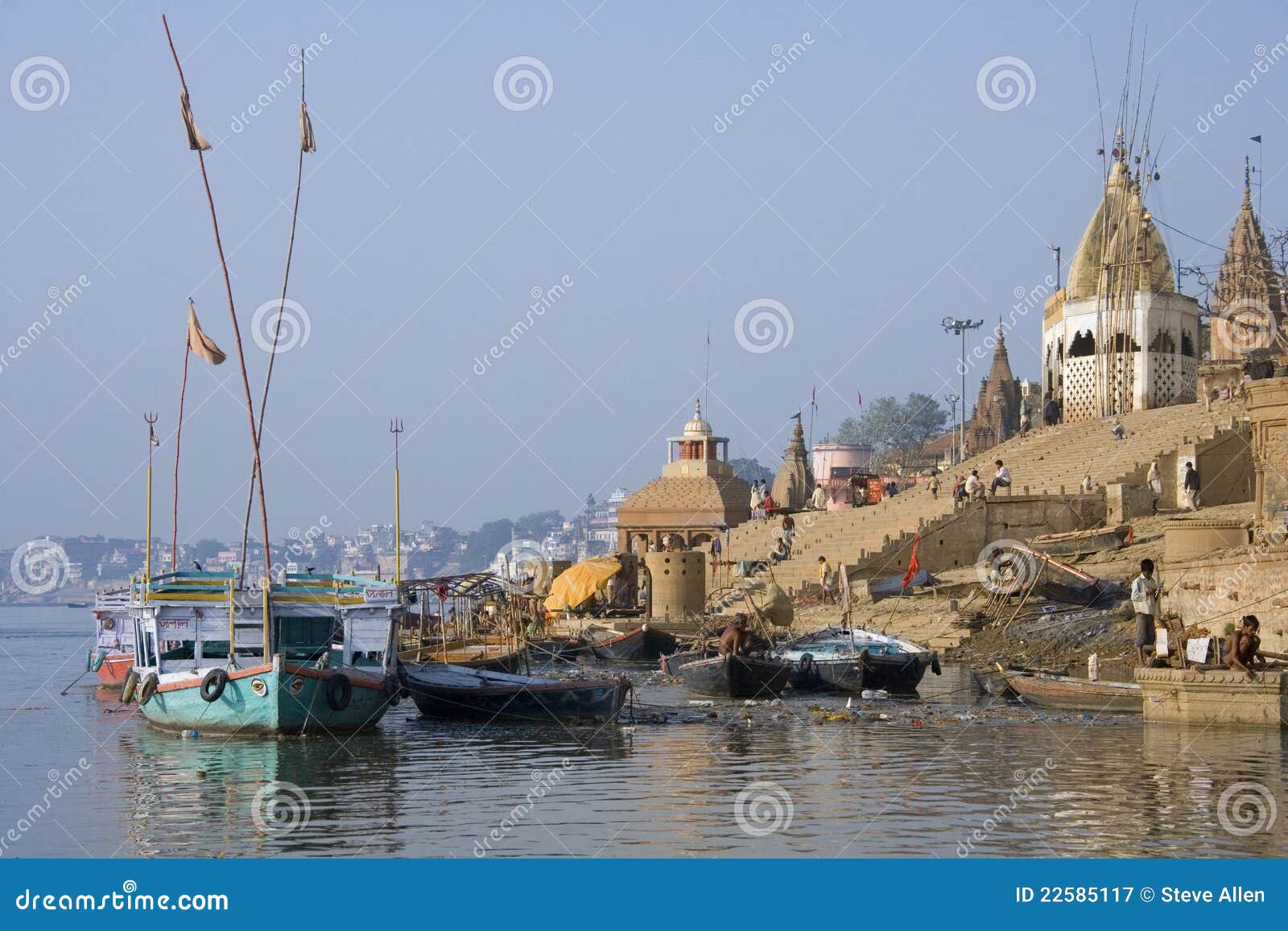 Hindu Ghats - River Ganges - Varanasi -India Editorial Photography ...