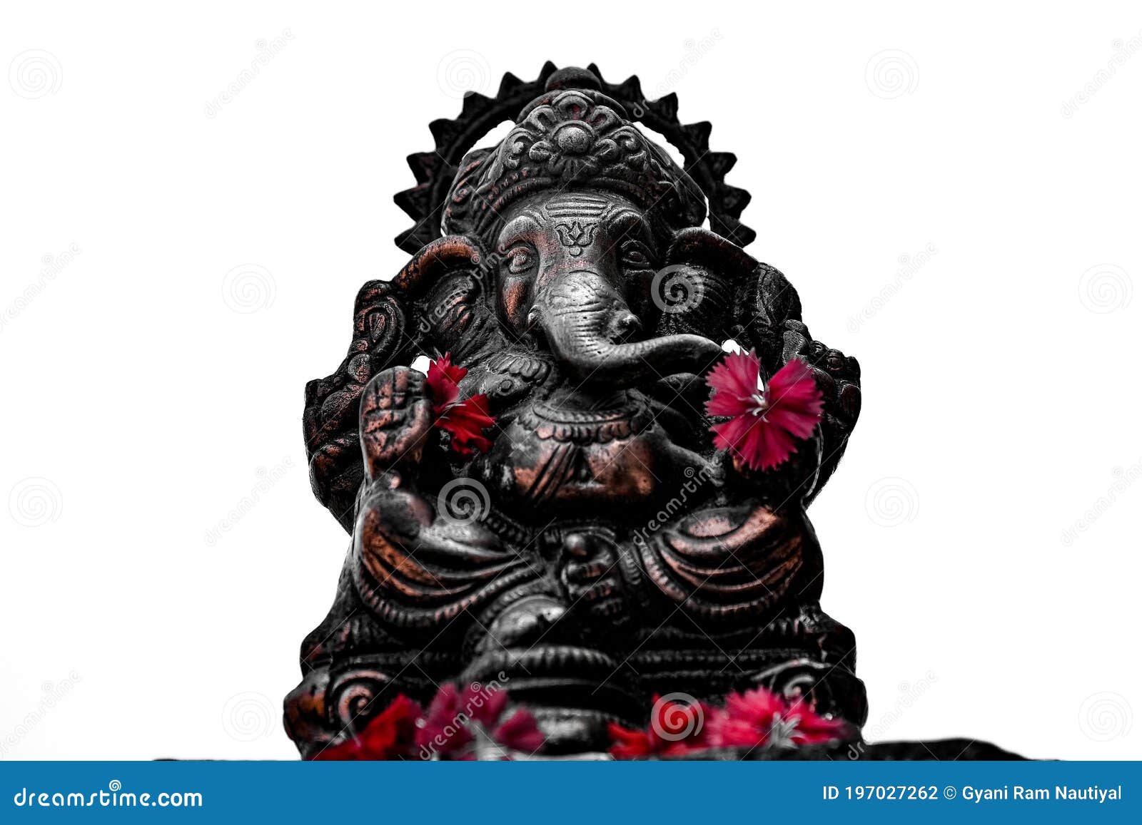 Hindu God Ganesh Isolated on White with Clipping Path . Stock Photo ...