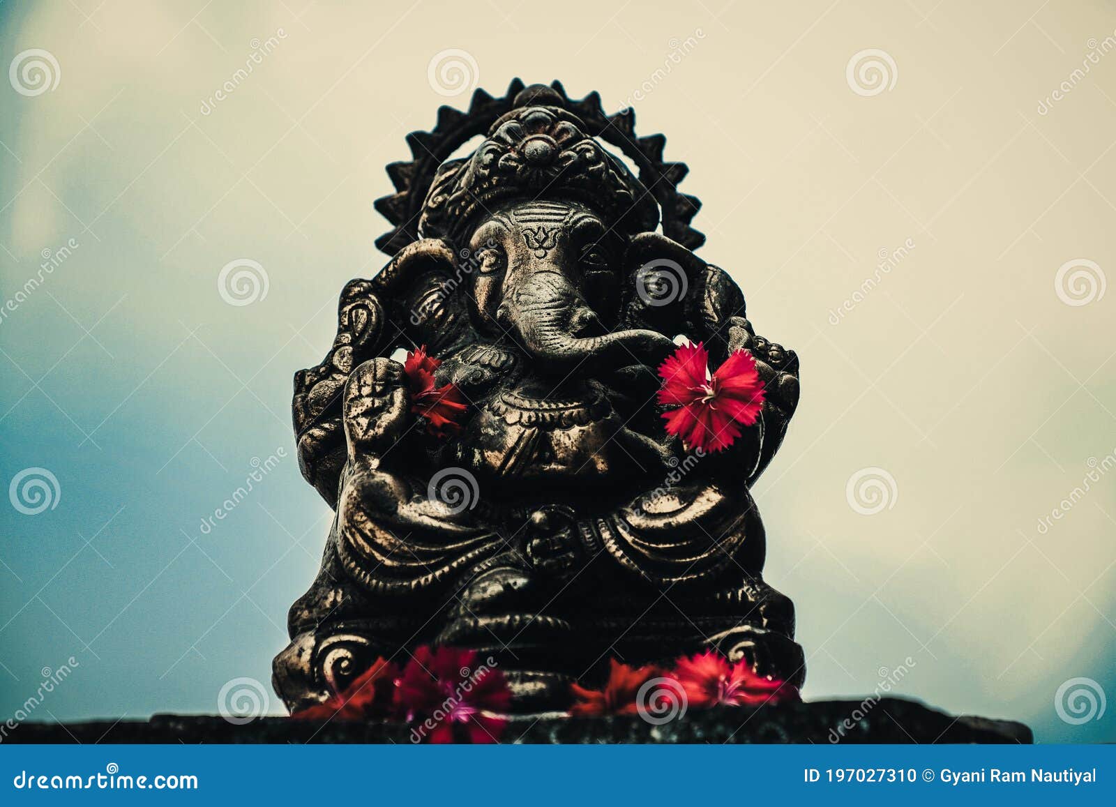 Hindu God Ganesh Isolated on White with Clipping Path . Stock Photo ...