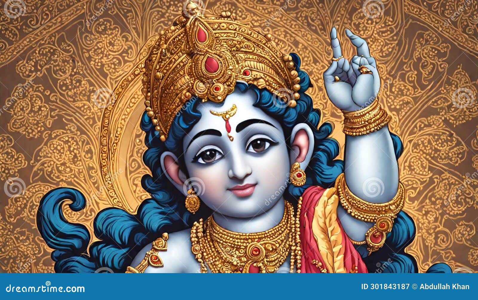 Hindu God Krishna stock illustration. Illustration of screenshot ...