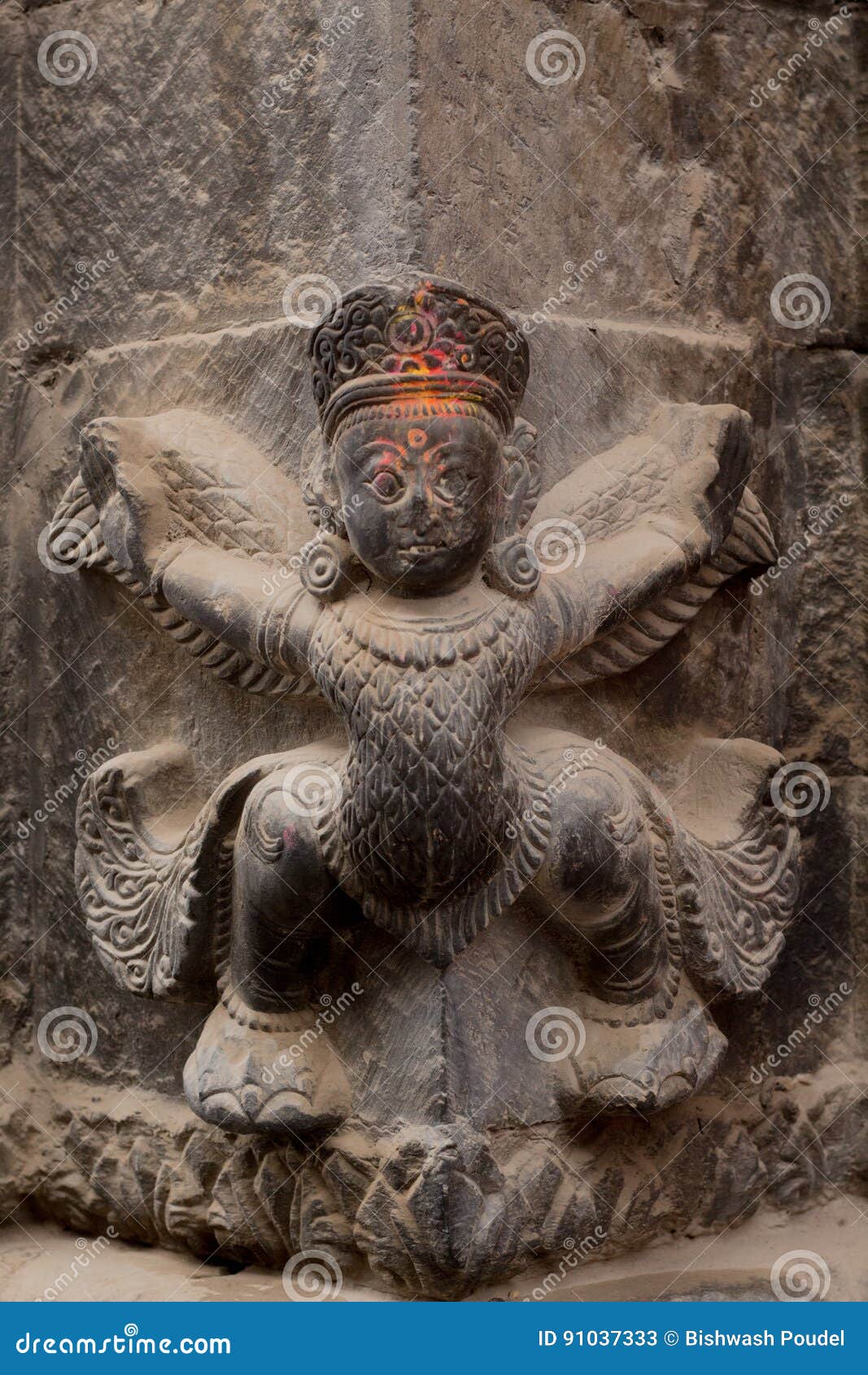 Hindu Goddess Statue stock image. Image of stone, culture - 91037333
