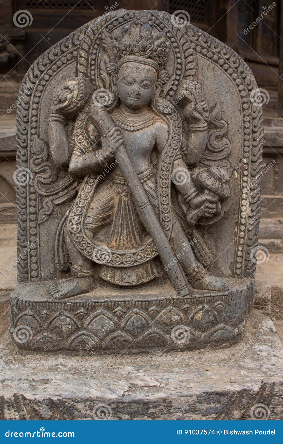 Hindu Goddess Statue stock photo. Image of kathmandu - 91037574
