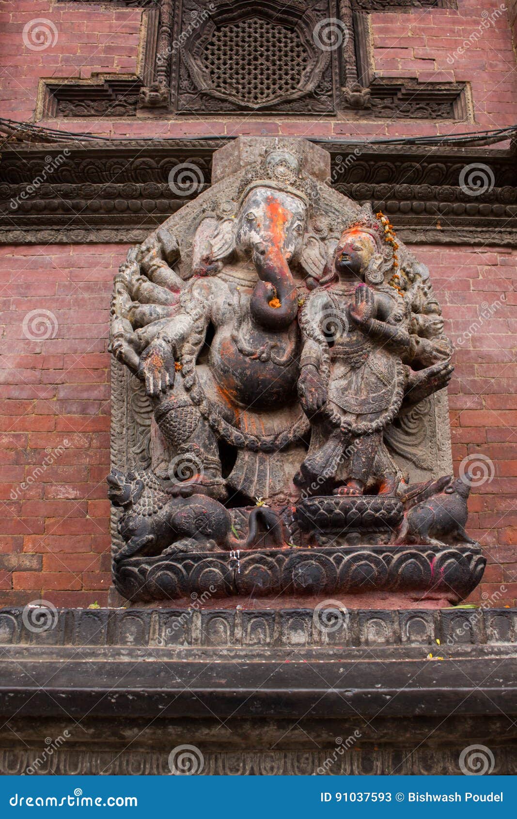 Hindu Goddess Statue stock image. Image of asia, patan - 91037593