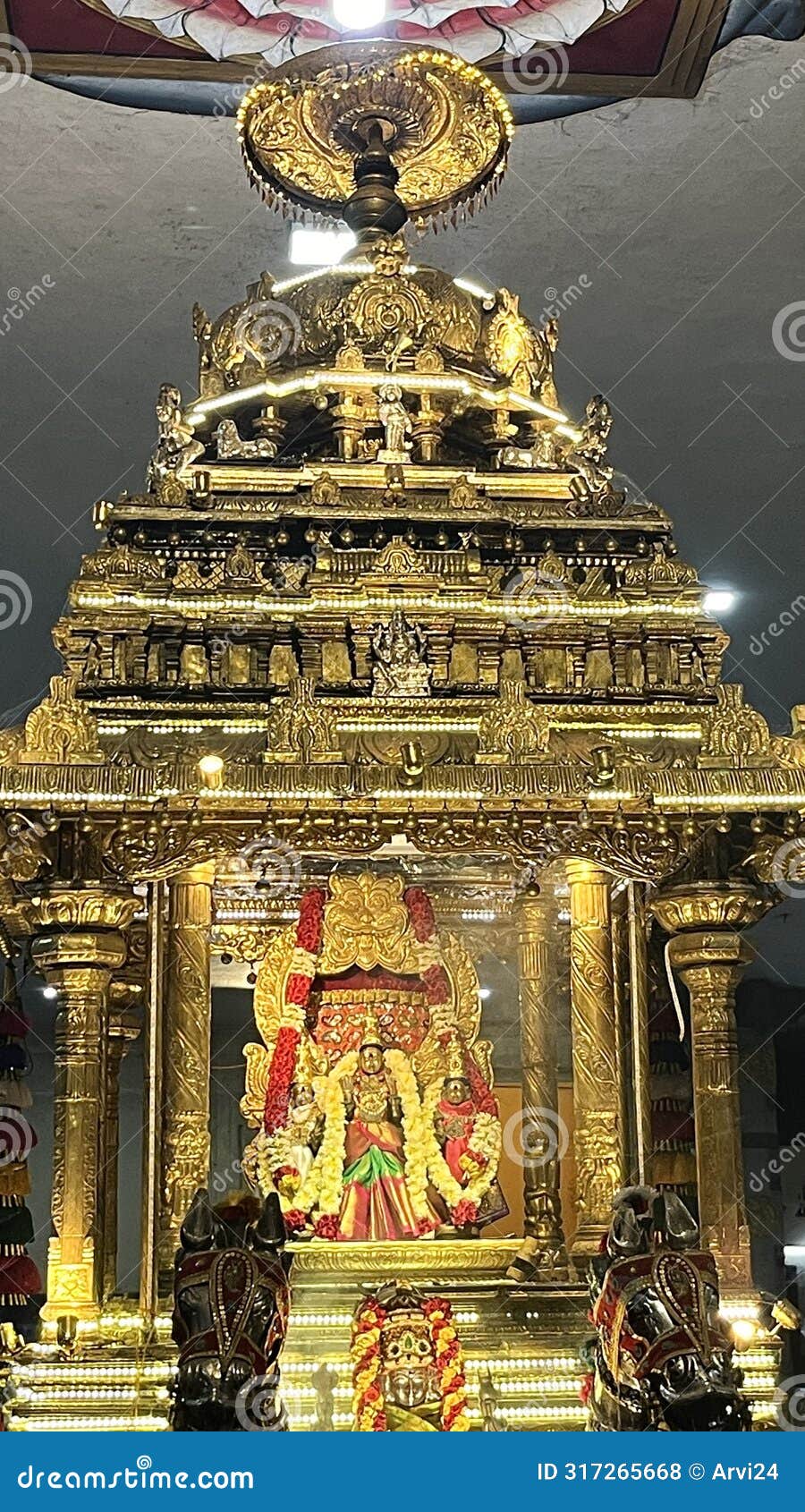 Hindu Gods and Goddess Sculpture Inside the Chariots Stock Photo ...