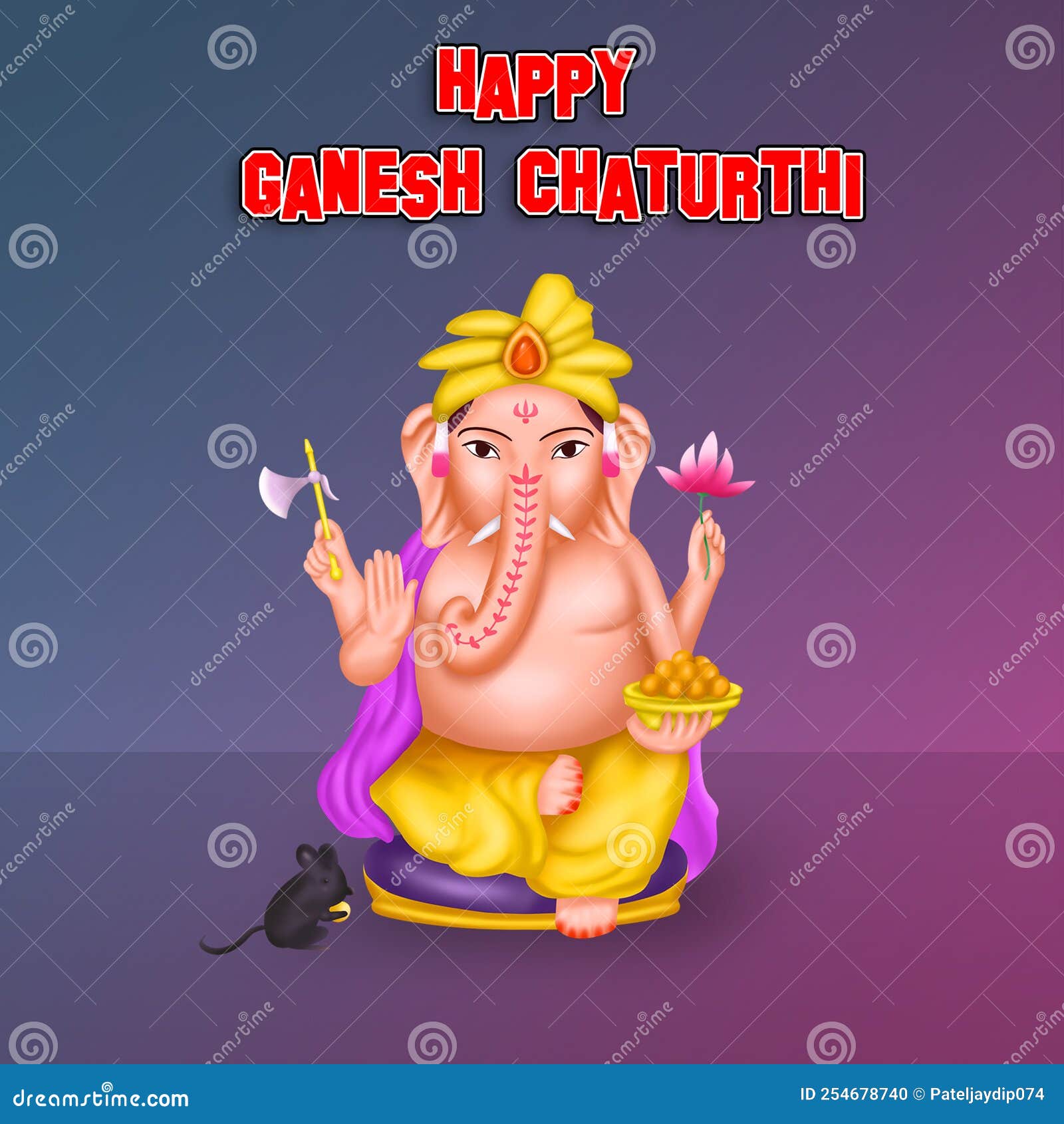 Hindu Lord Ganesh Texture Wallpaper Background Stock Illustration ...