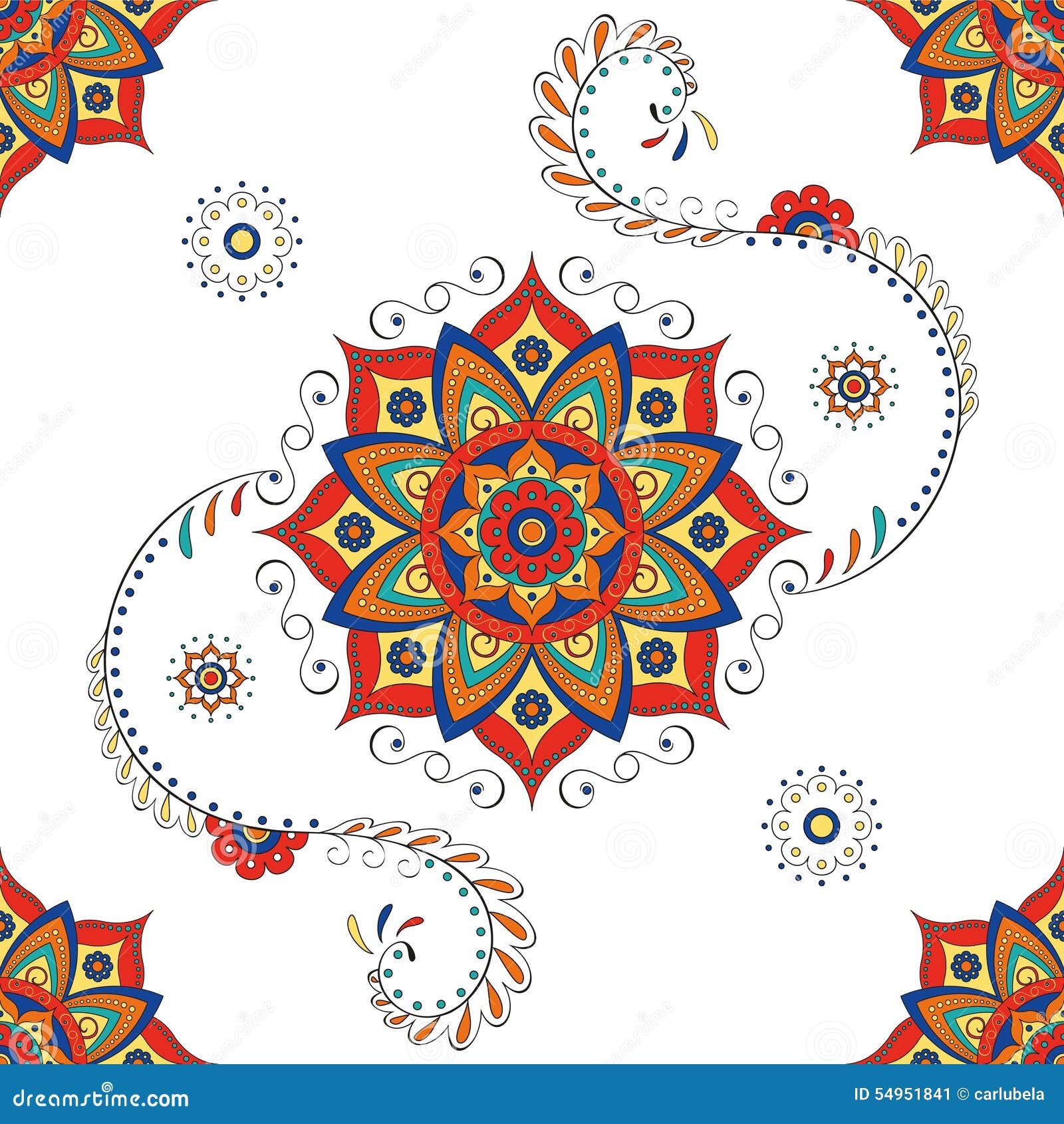 Hindu Mandala - Lotus Flower Pattern Stock Vector - Illustration of ...