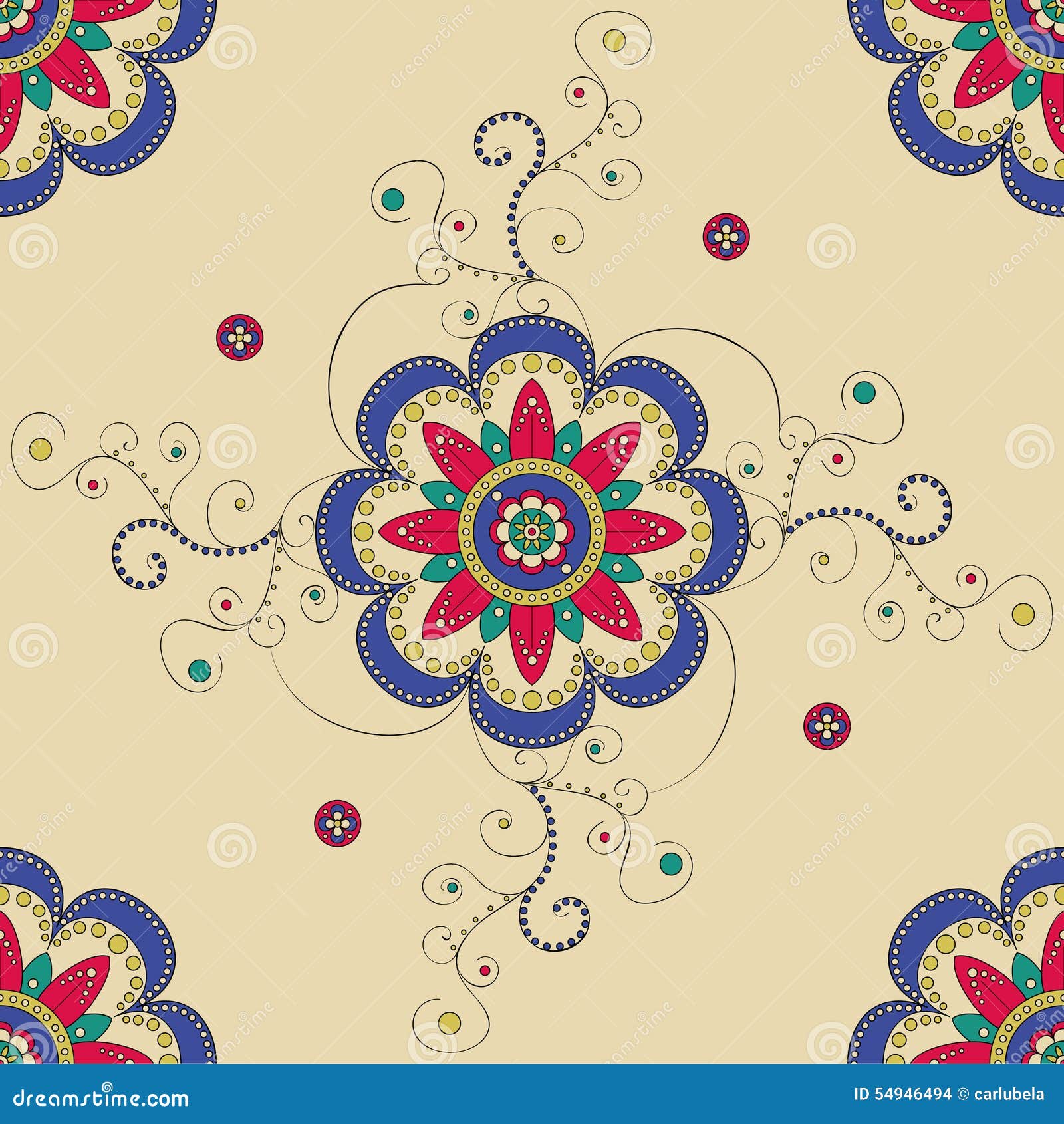 Hindu mandala pattern stock vector. Illustration of lines - 54946494