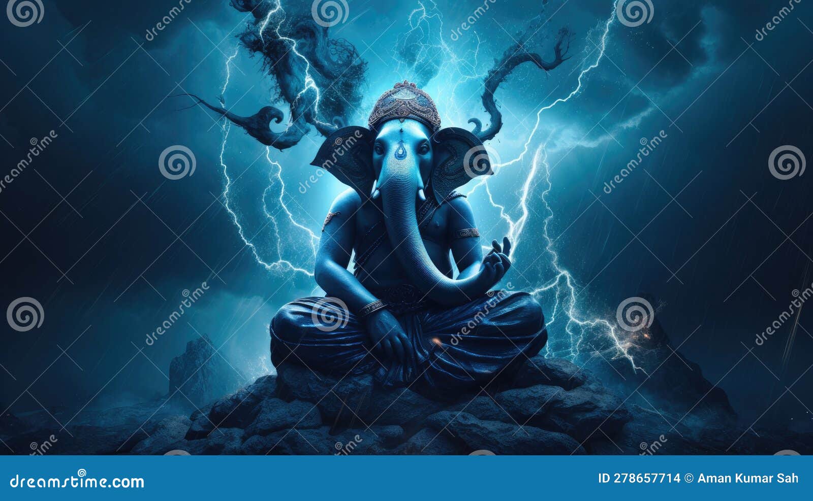 Hindu Mythology God Ganesh. Created with Generative AI Technology ...