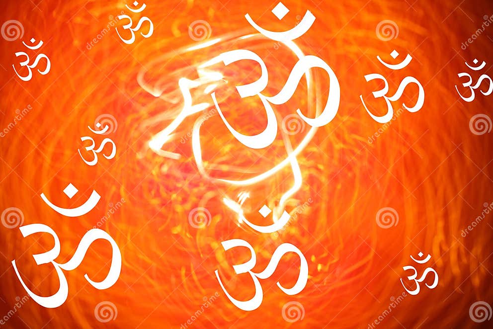 Hindu Om Background stock illustration. Illustration of orange - 19520595