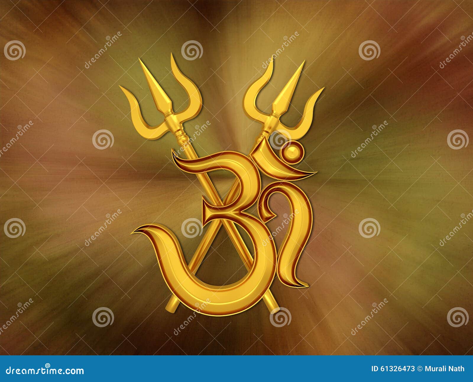 Hindu Om Icon with Trident stock illustration. Illustration of lord ...