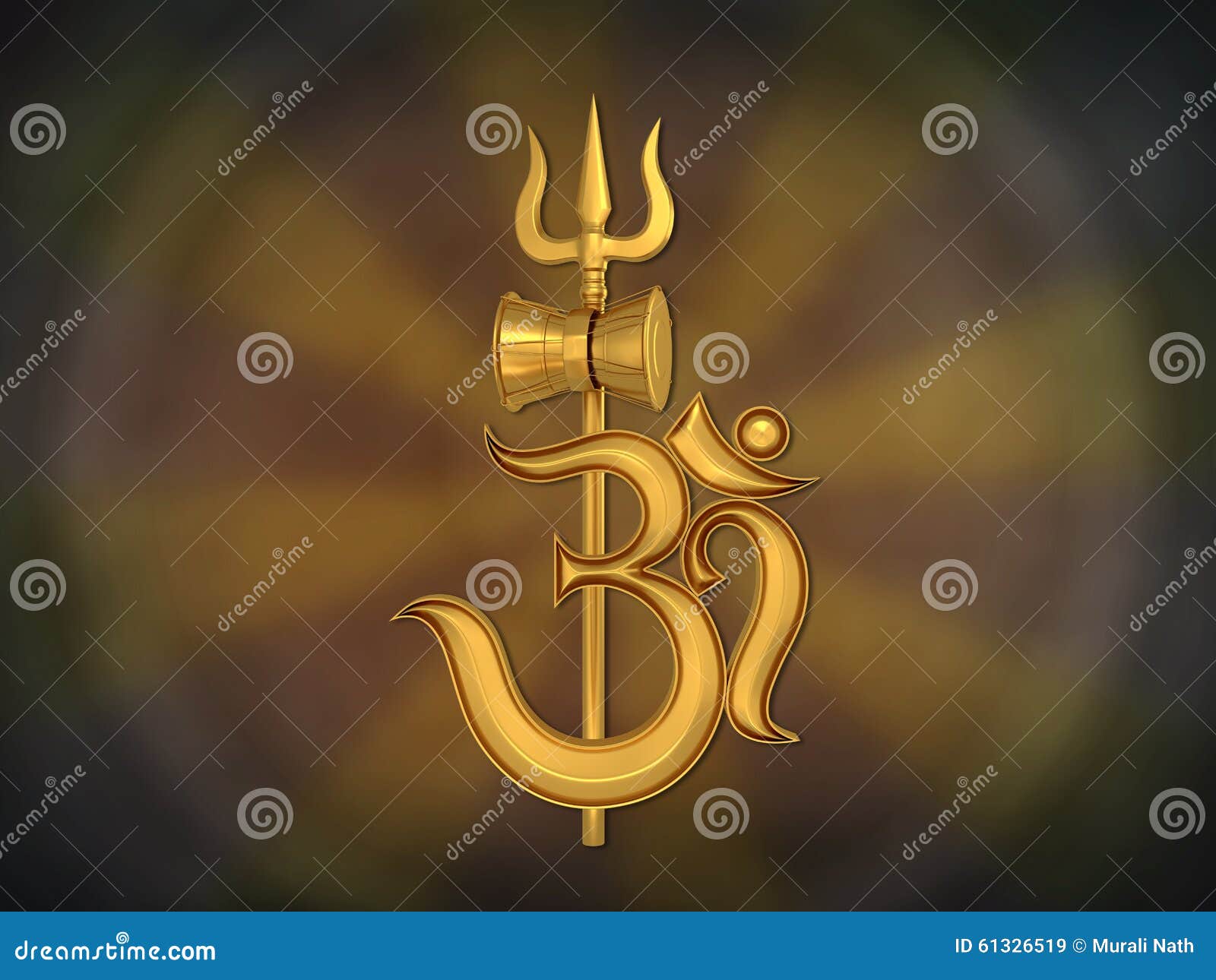 Hindu Om Icon with Trident stock illustration. Illustration of belief ...