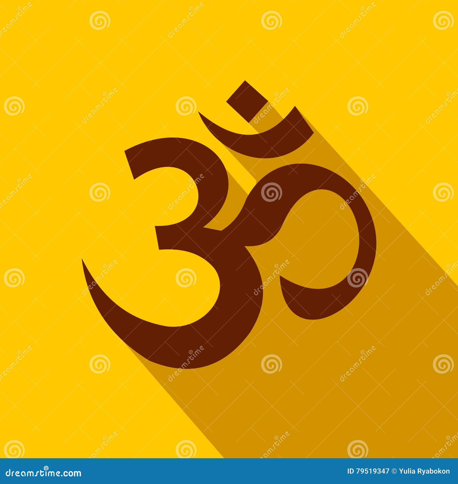 Hindu Om Symbol Icon, Flat Style Stock Vector - Illustration of ...