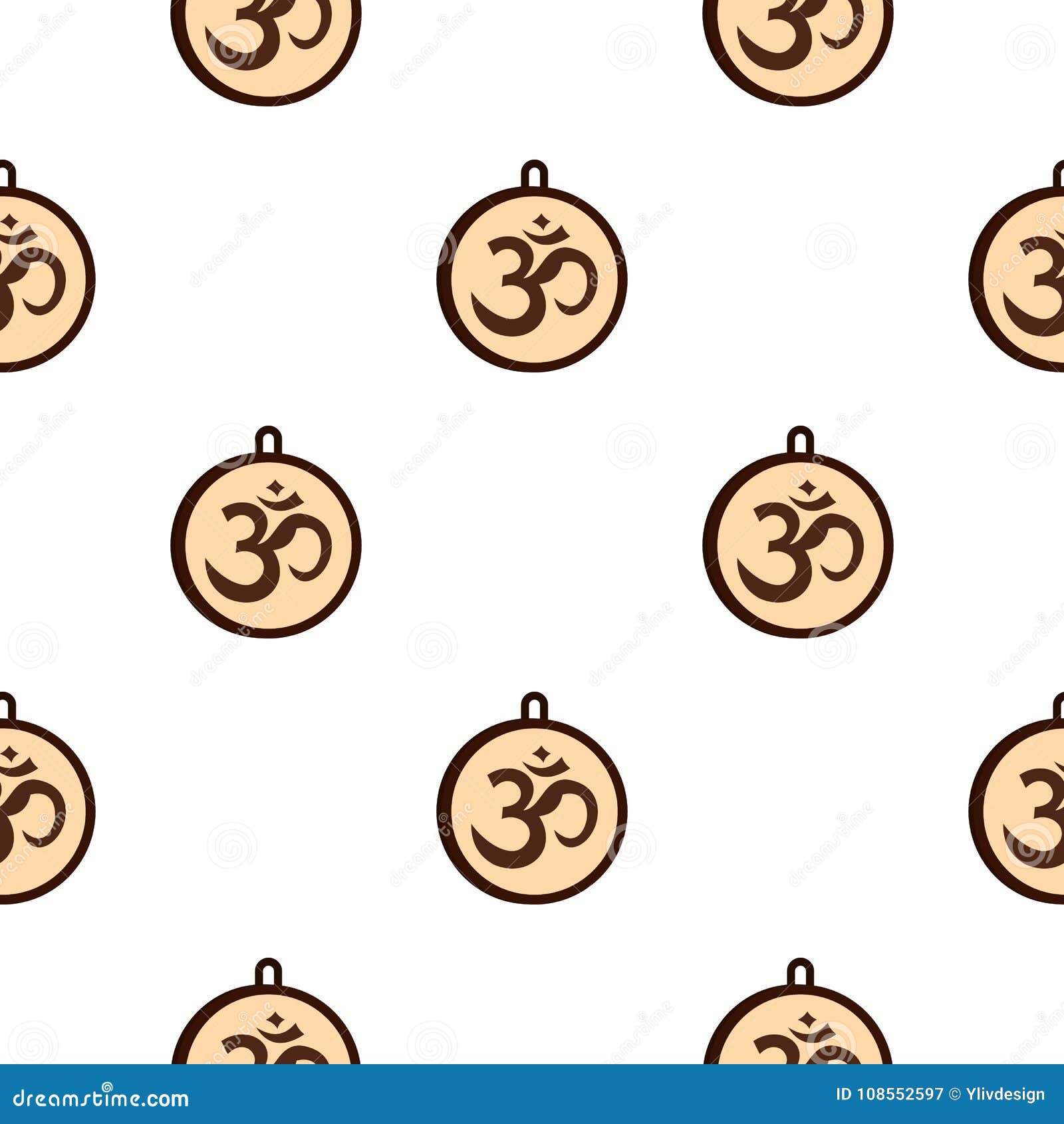 Hindu Om Symbol Pattern Seamless Stock Vector - Illustration of ...