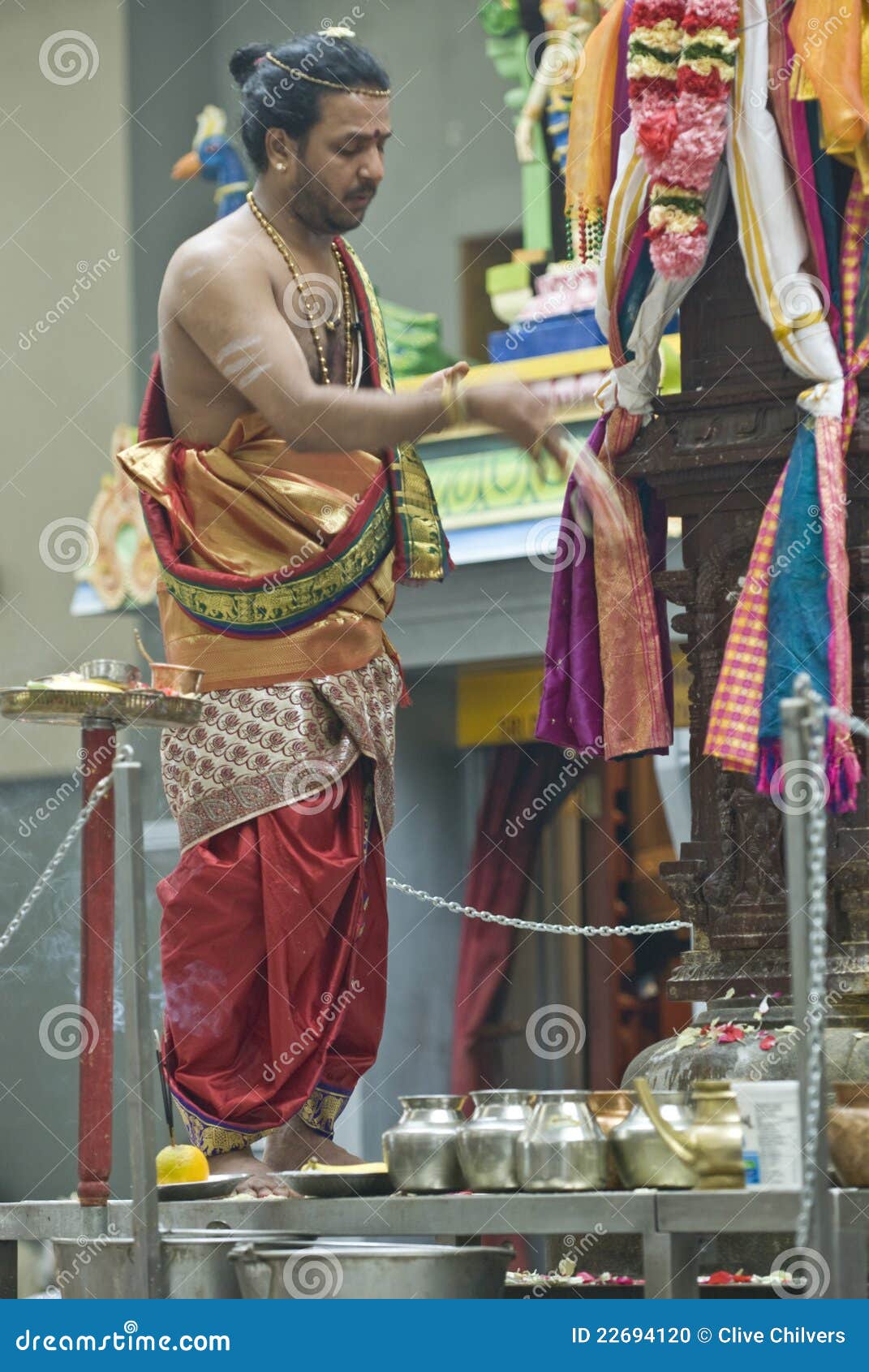 Hindu Priest Performs the Pooja Editorial Image - Image of garnsh ...