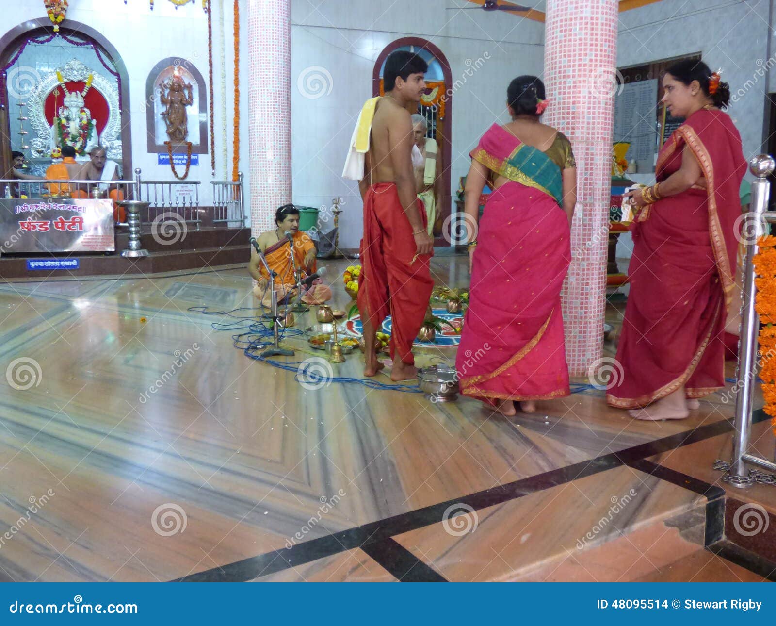 Hindu priests. editorial stock image. Image of sari, hindu - 48095514