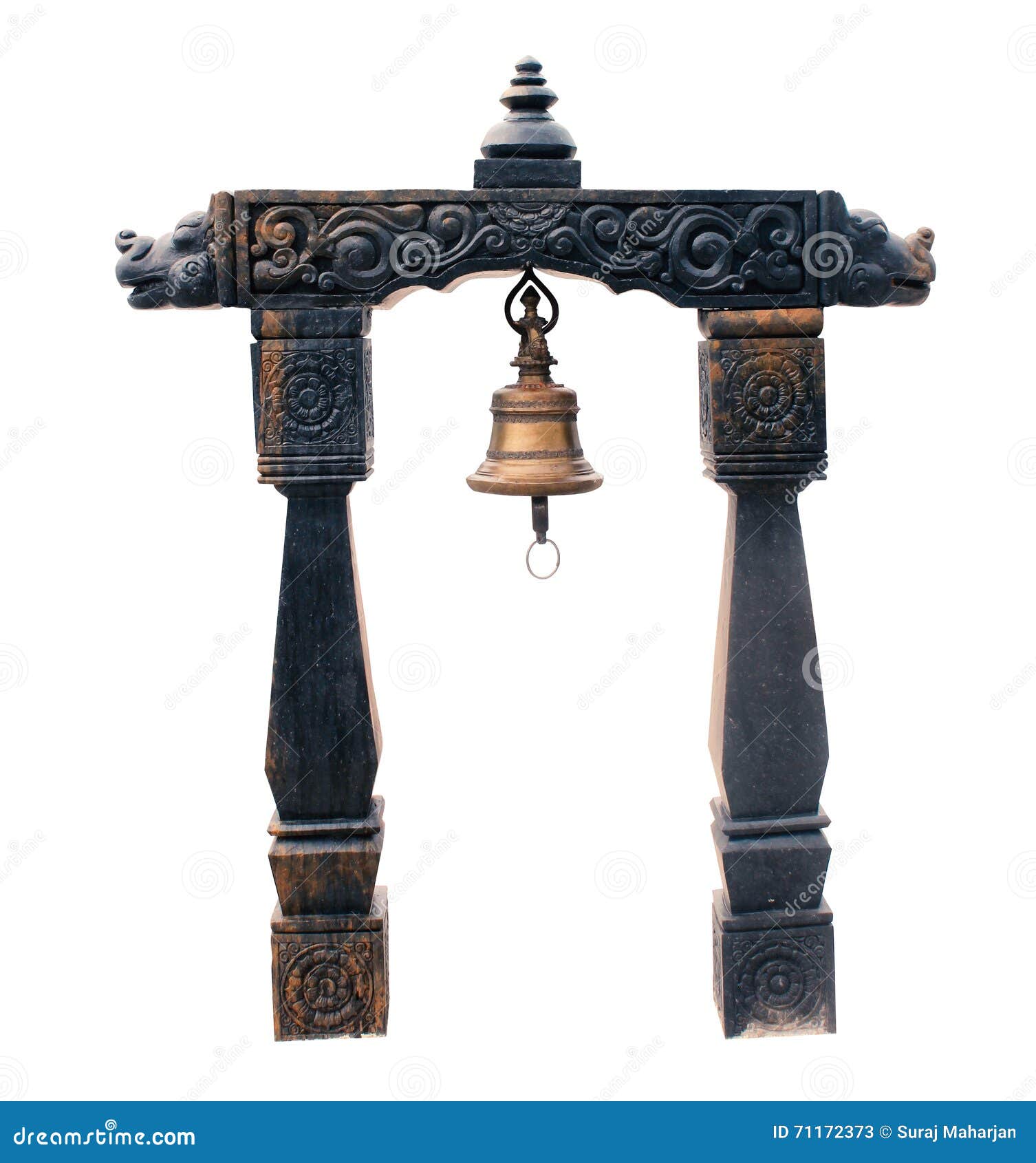 Hindu temple bell stock image. Image of wooden, valley - 71172373