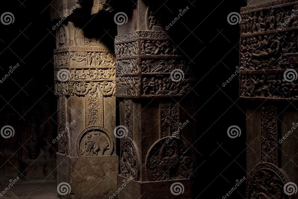 Hindu temple columns stock image. Image of hinduism, indian - 7102023
