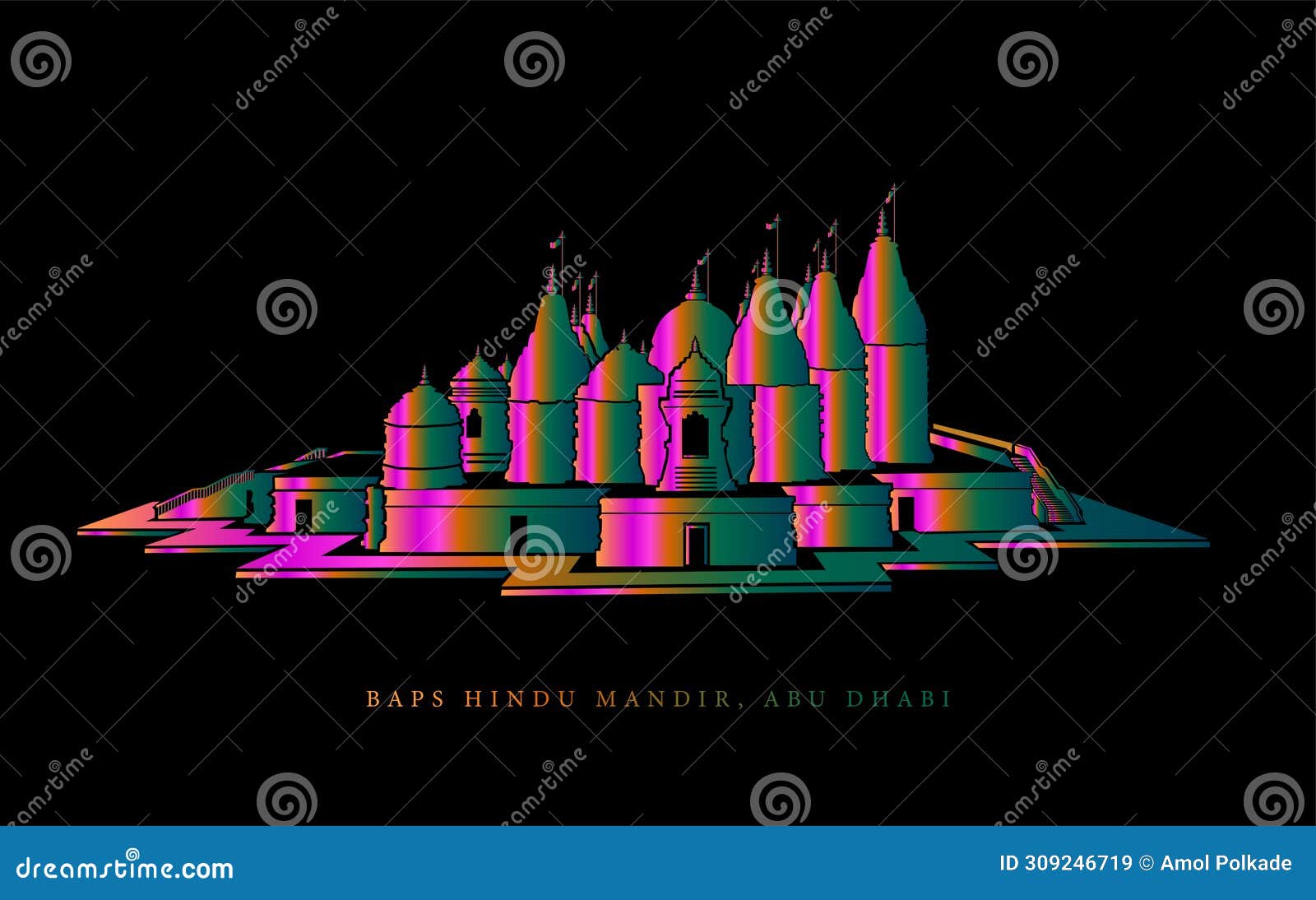 Ram Temple Or Mandir Also Called Ram Janmabhoomi Cartoon Vector ...
