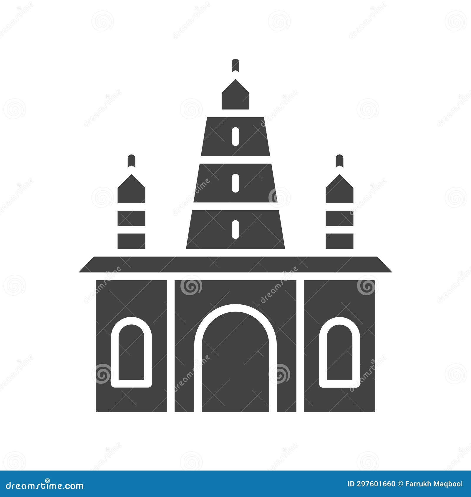 Hindu Temple Icon Vector Image. Stock Vector - Illustration of outline ...