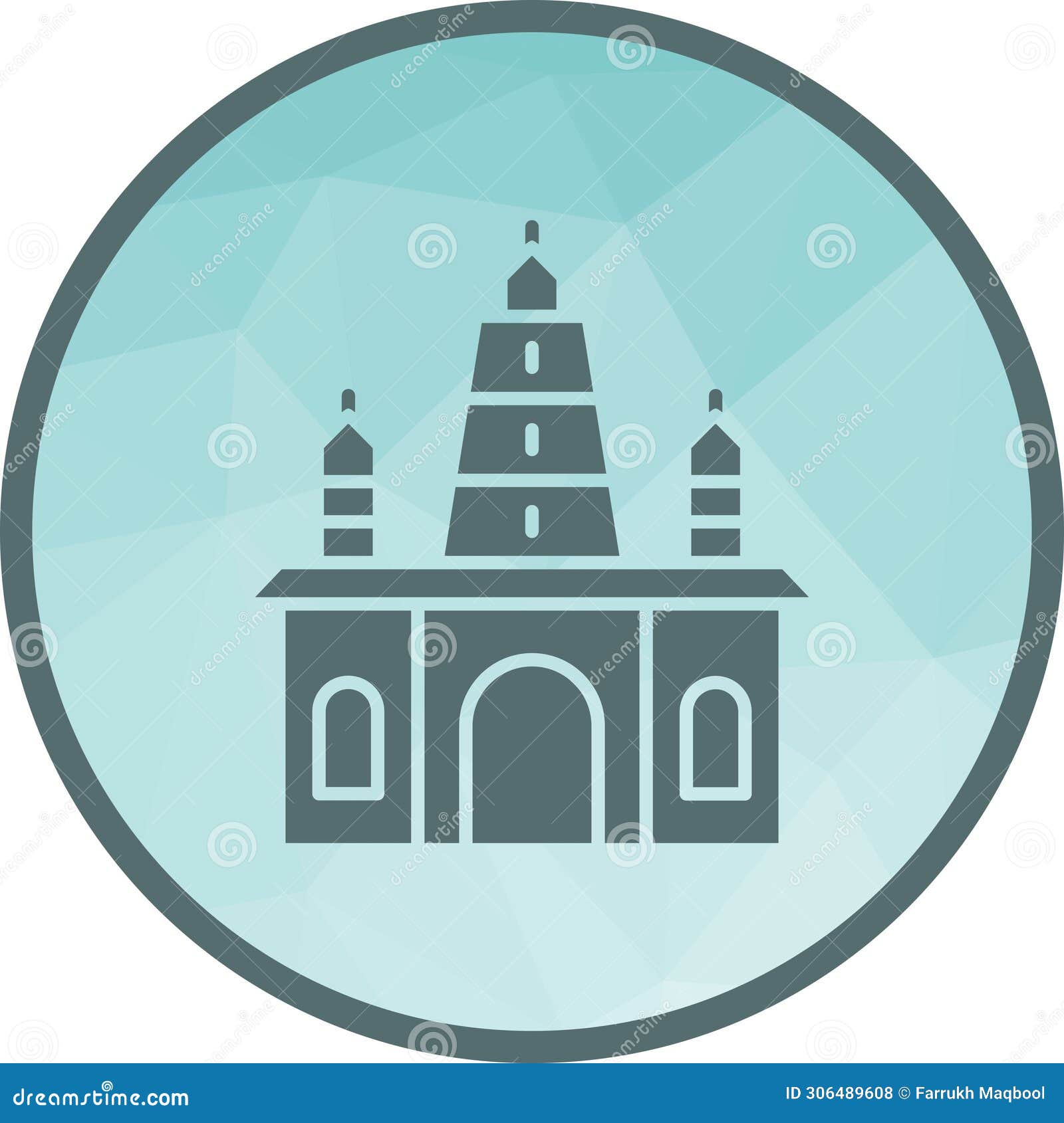 Hindu Temple Icon Vector Image. Stock Vector - Illustration of icon ...