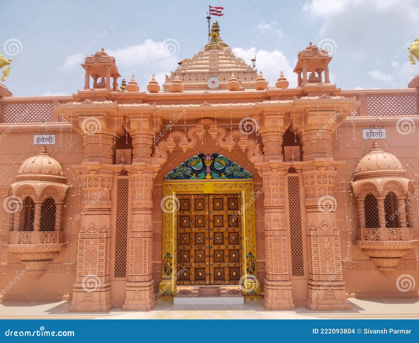 Hindu Temple from Nilkanth Dham Poicha Stock Photo - Image of poicha ...