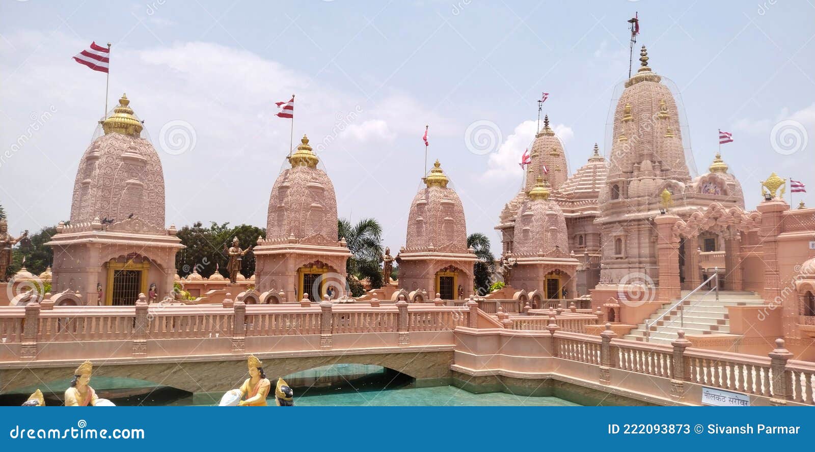 Hindu Temple from Nilkanth Dham Poicha Stock Image - Image of monument ...
