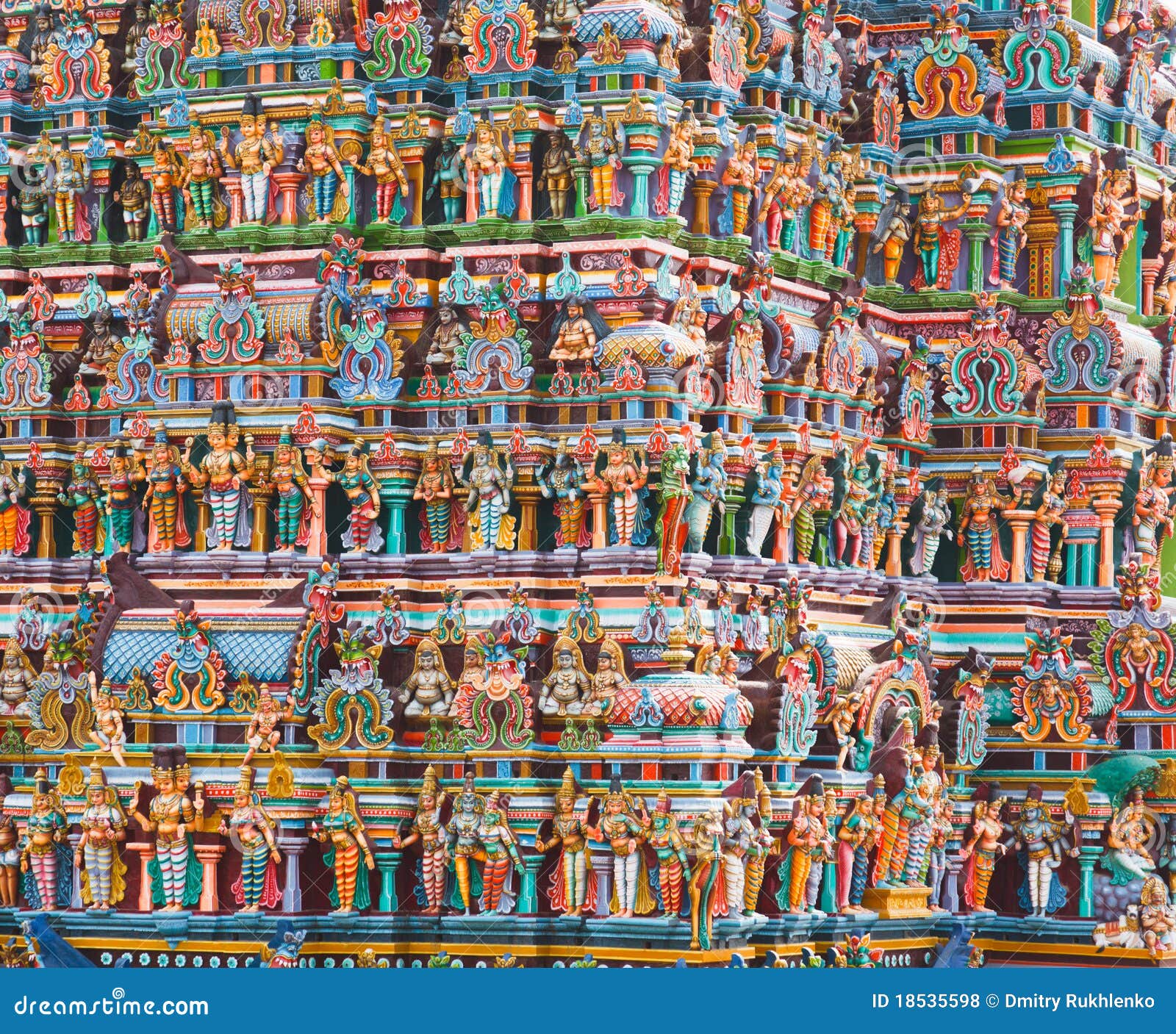 Hindu temple tower stock photo. Image of gods, decorated - 18535598