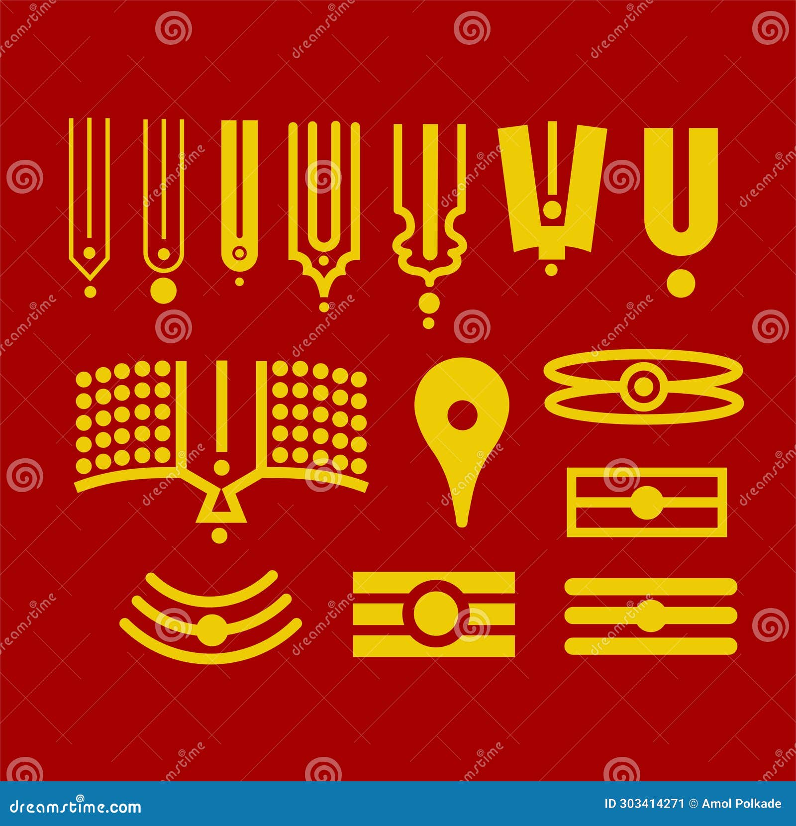 Sandalwood Tilak Symbol. Chandan Tika On Head Vector Symbol ...