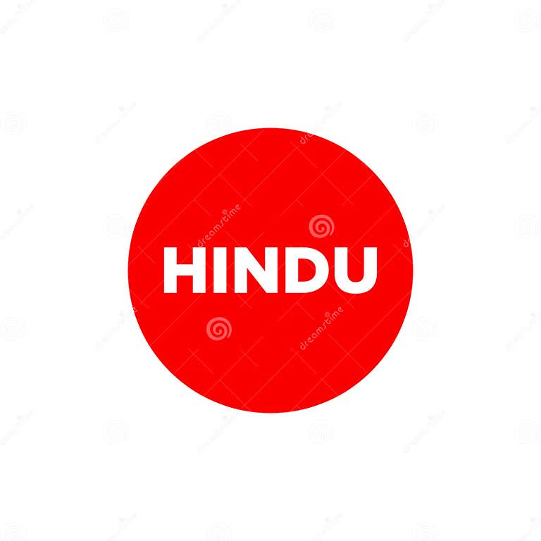 Hindu Written in Red Circle. Hindu Red Dot Stock Vector - Illustration ...