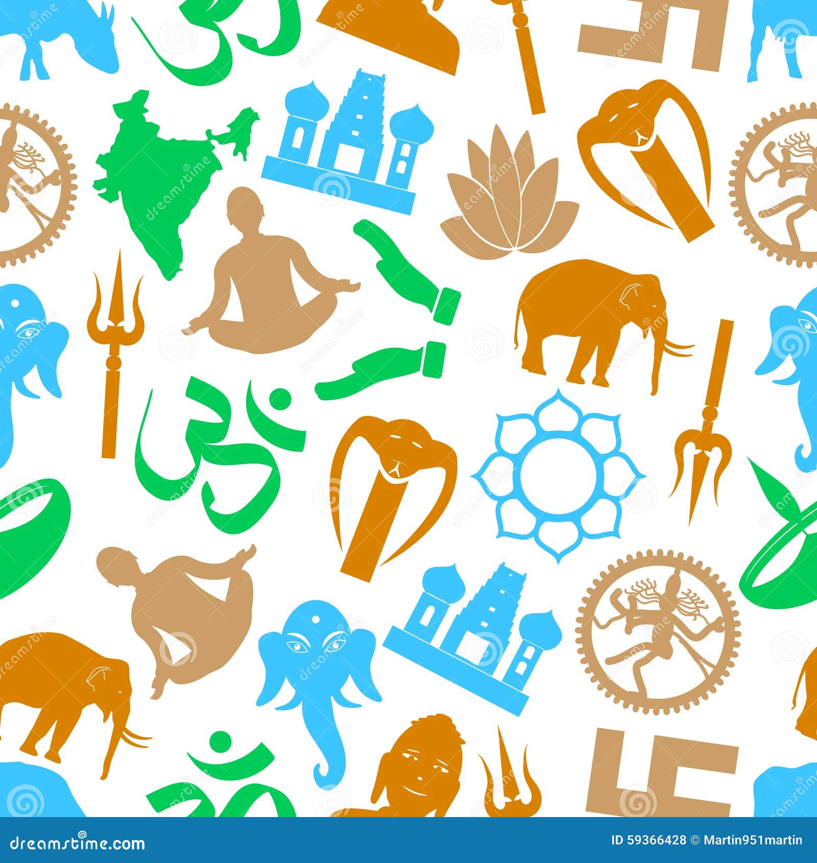 Hinduism religions symbols stock vector. Illustration of hindu - 59366428