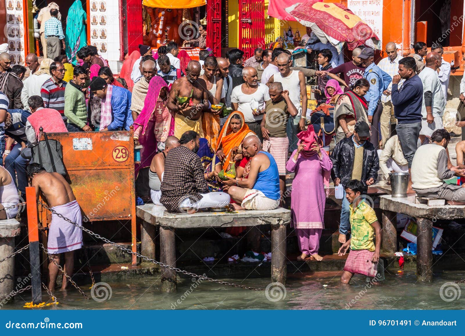 Holy Bath In Ganges River By Devotees Editorial Image | CartoonDealer ...