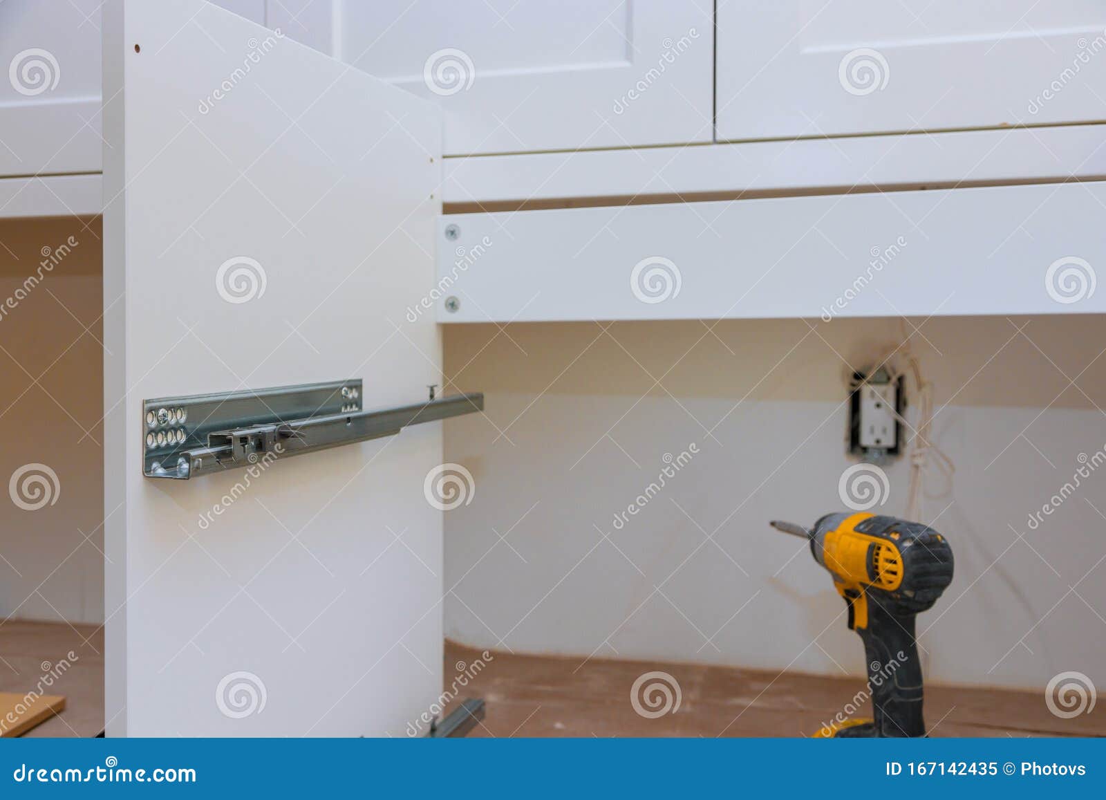 Hinge Drawers Assembly On Kitchen Cabinet Door Stock Photography ...