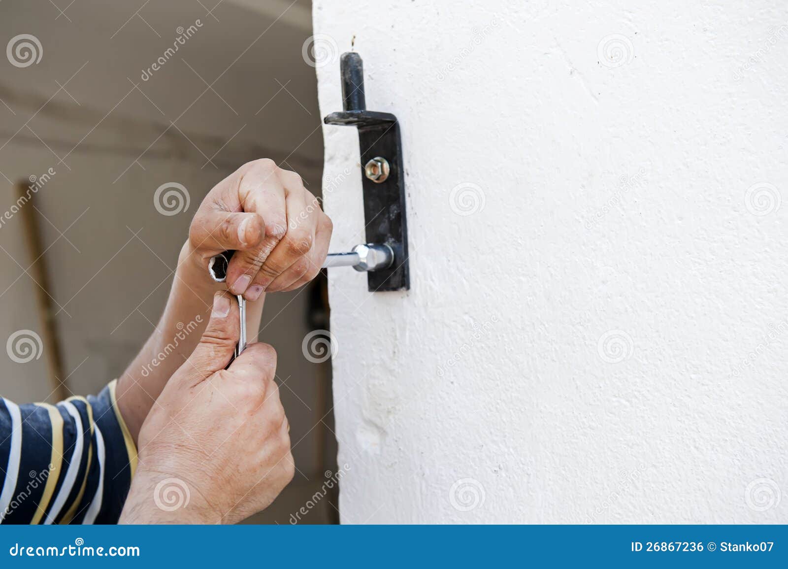 Hinge fixing stock photo. Image of building, holder, assembling - 26867236