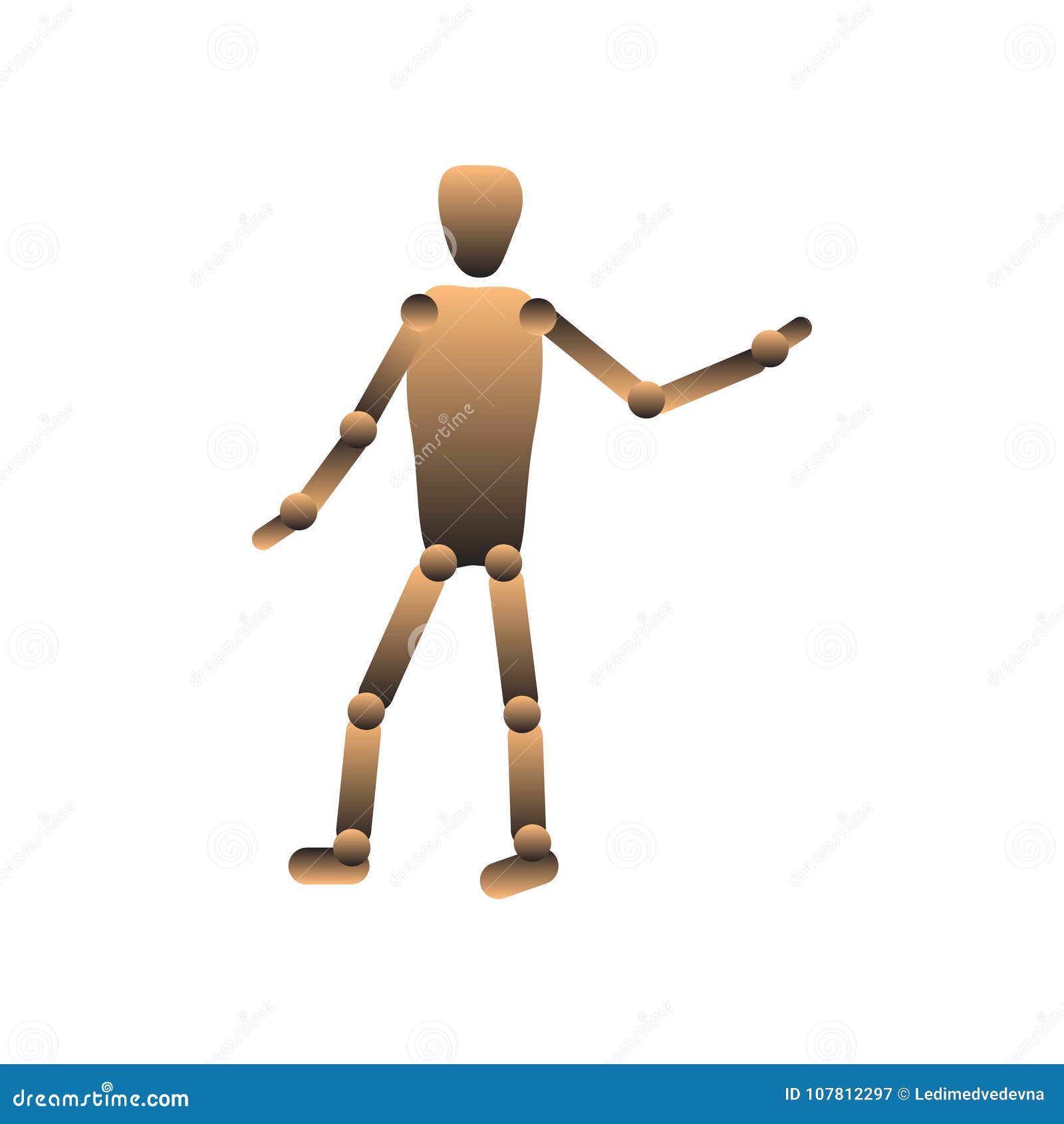 Hinged Doll, Puppet. Faceless Figure. Vector Illustration ...