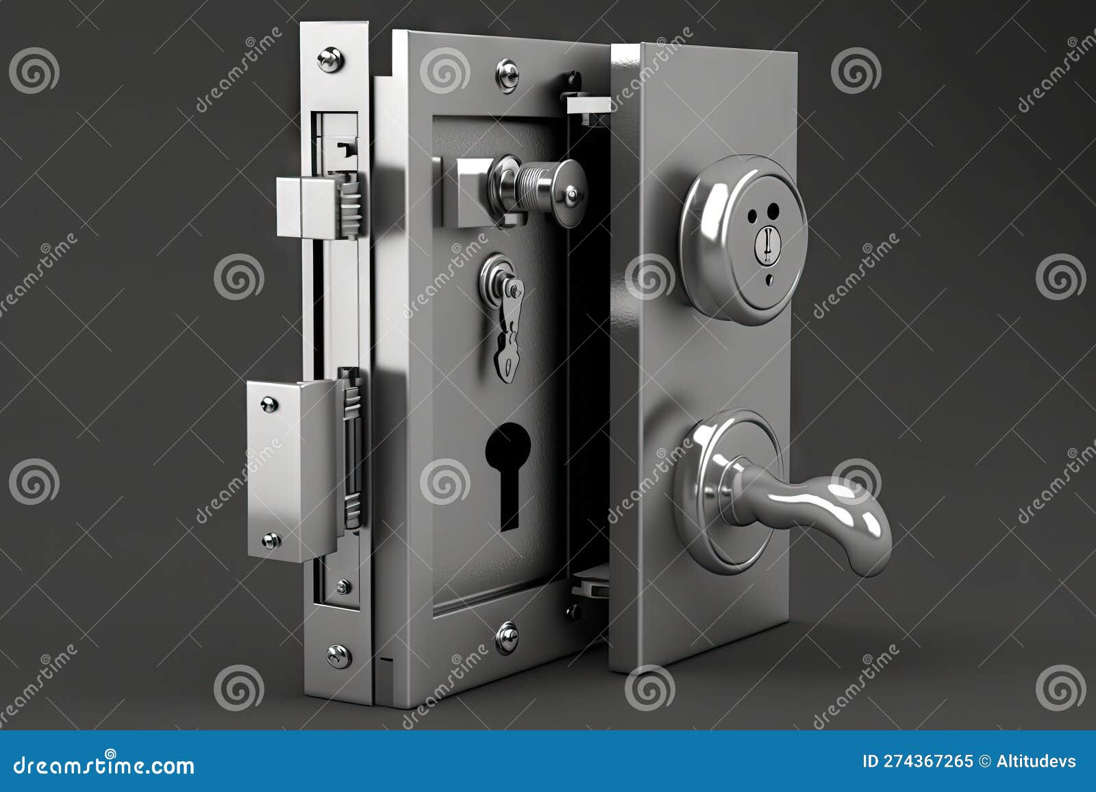 Hinged Door Lock with Deadbolt and Key, for Extra Security Stock ...