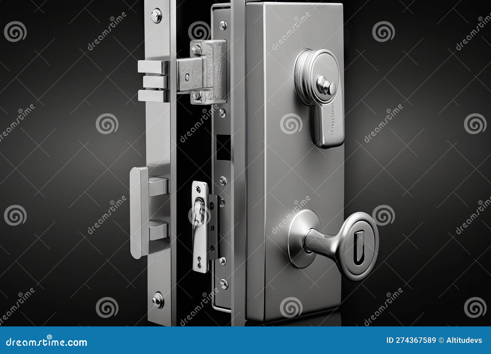 Hinged Door Lock with Keyed Deadbolt for Extra Security Stock Image ...