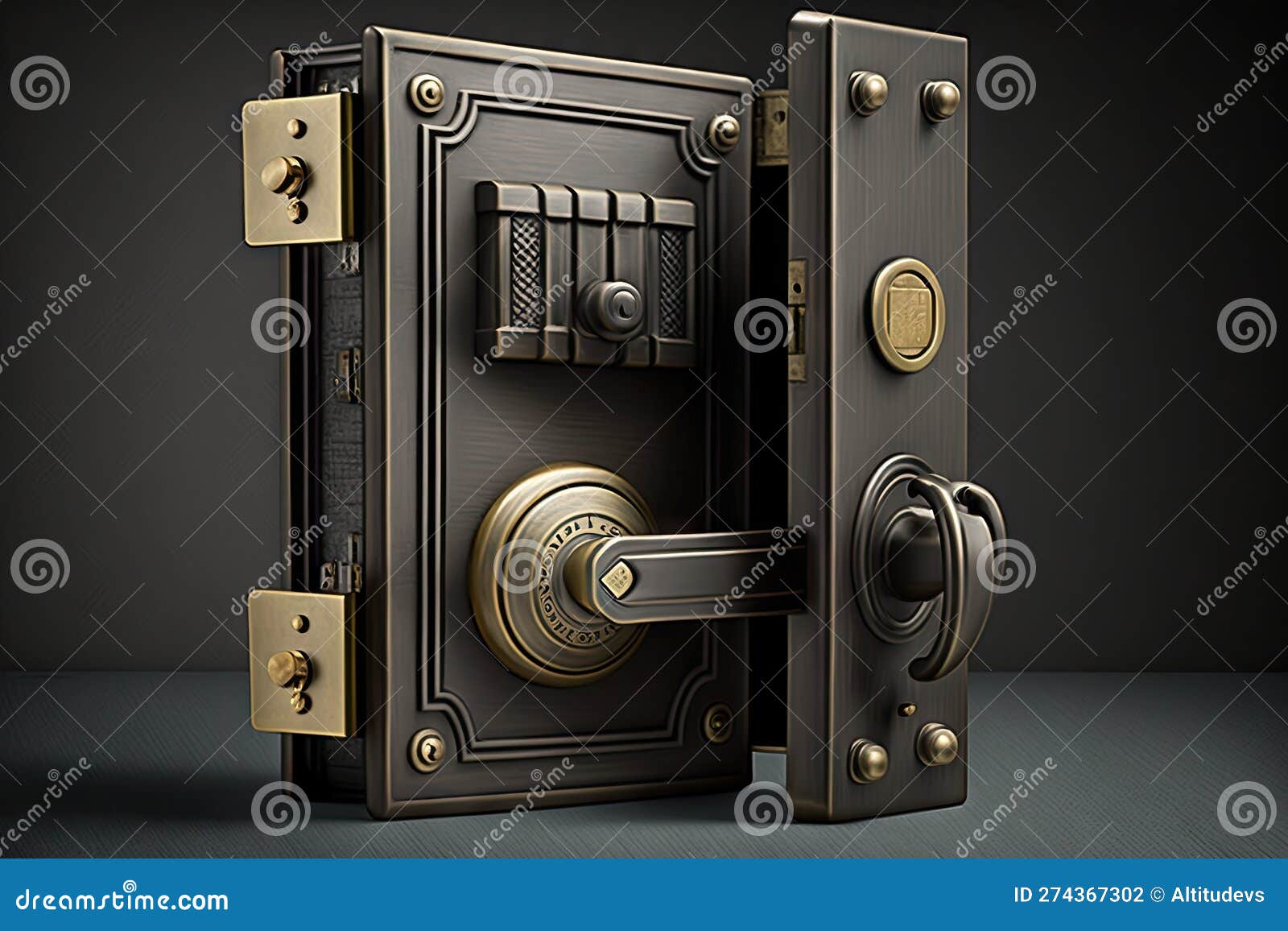 Hinged Door Lock with Keyhole, for Added Security Stock Photo - Image ...