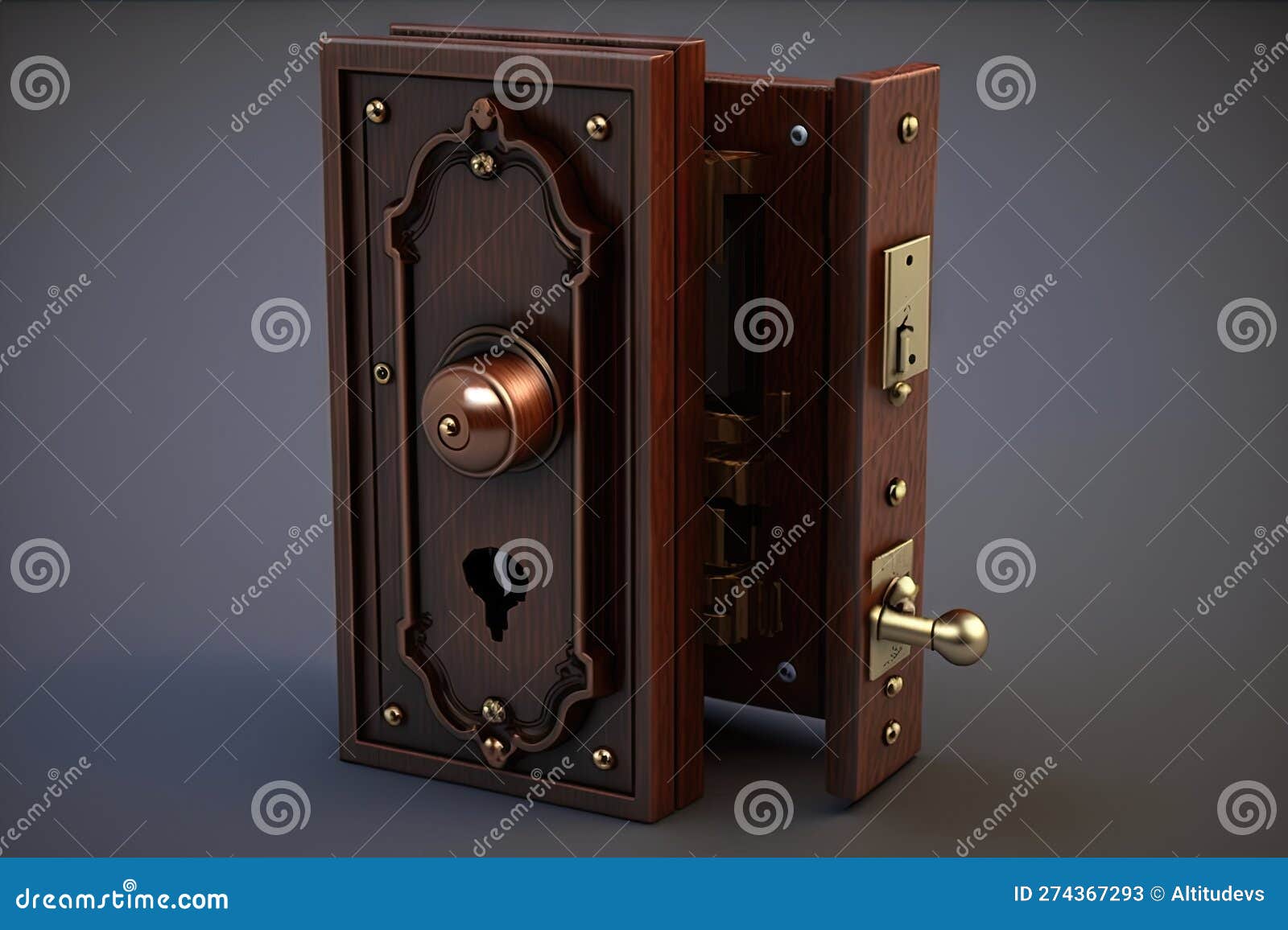 Hinged Door Lock with Keyhole, for Classic and Secure Look Stock ...