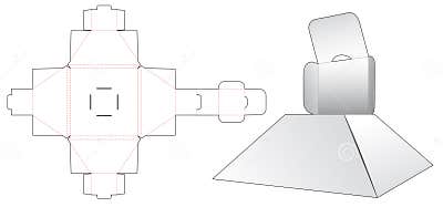 Hinged Pyramid Box Die Cut Template Design Stock Vector - Illustration ...