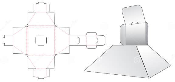 Hinged Pyramid Box Die Cut Template Design Stock Vector - Illustration ...