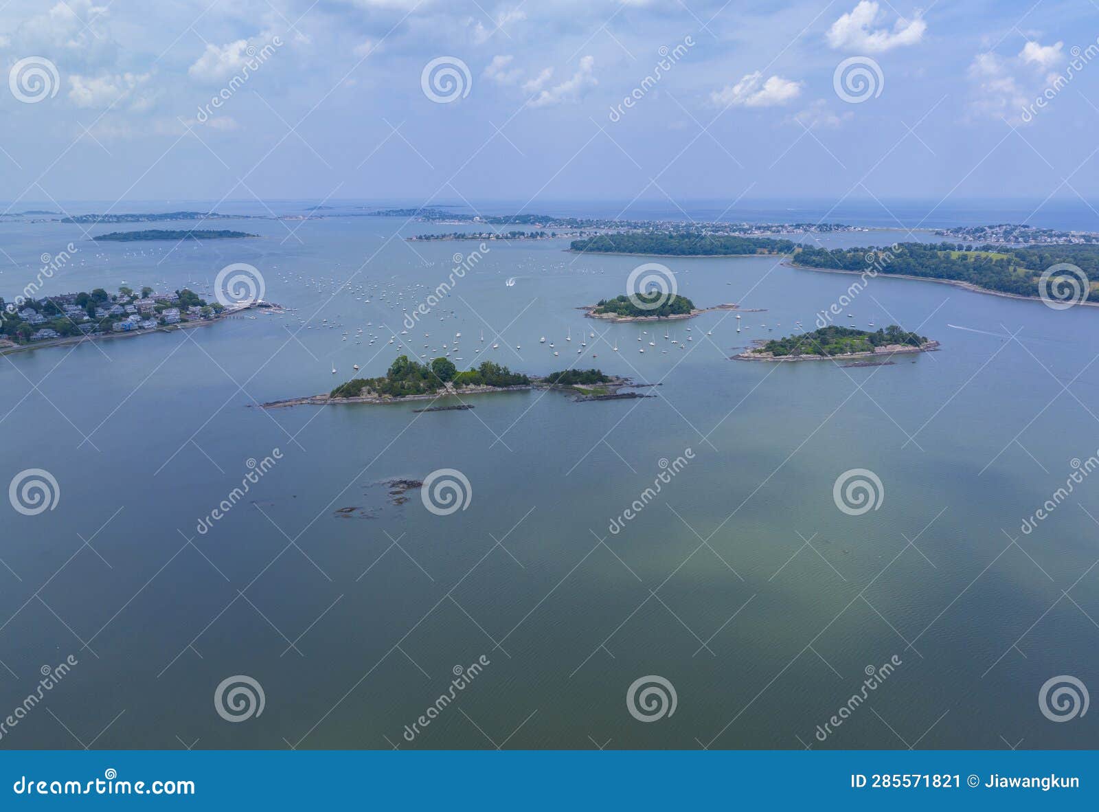 Hingham Harbor Aerial View, Hingham, MA, USA Stock Image - Image of ...