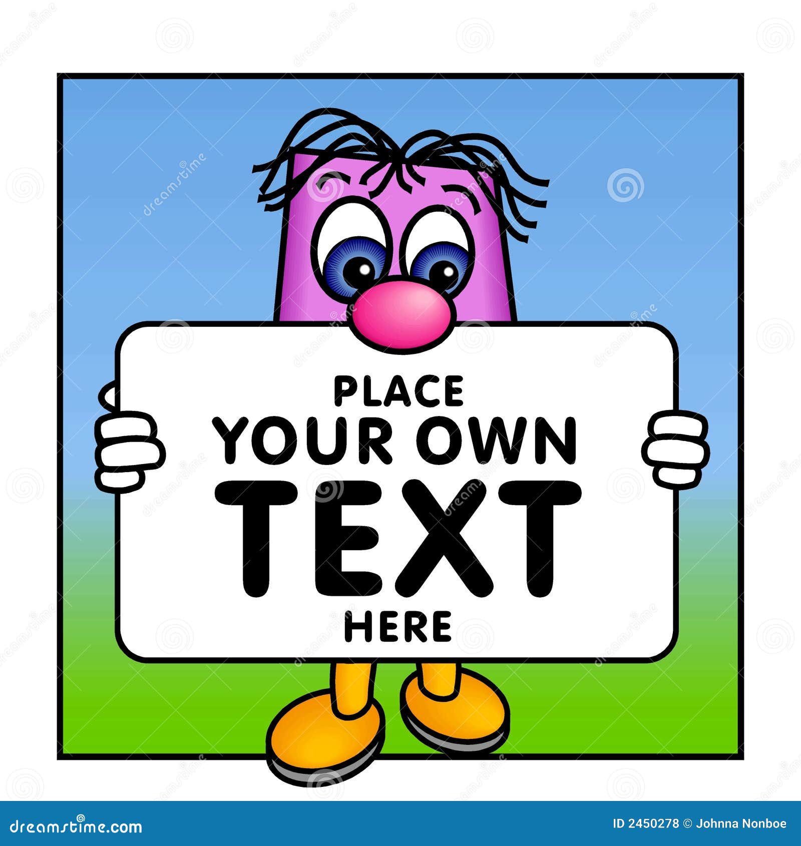 Hinky with Poster stock vector. Illustration of cartoon - 2450278